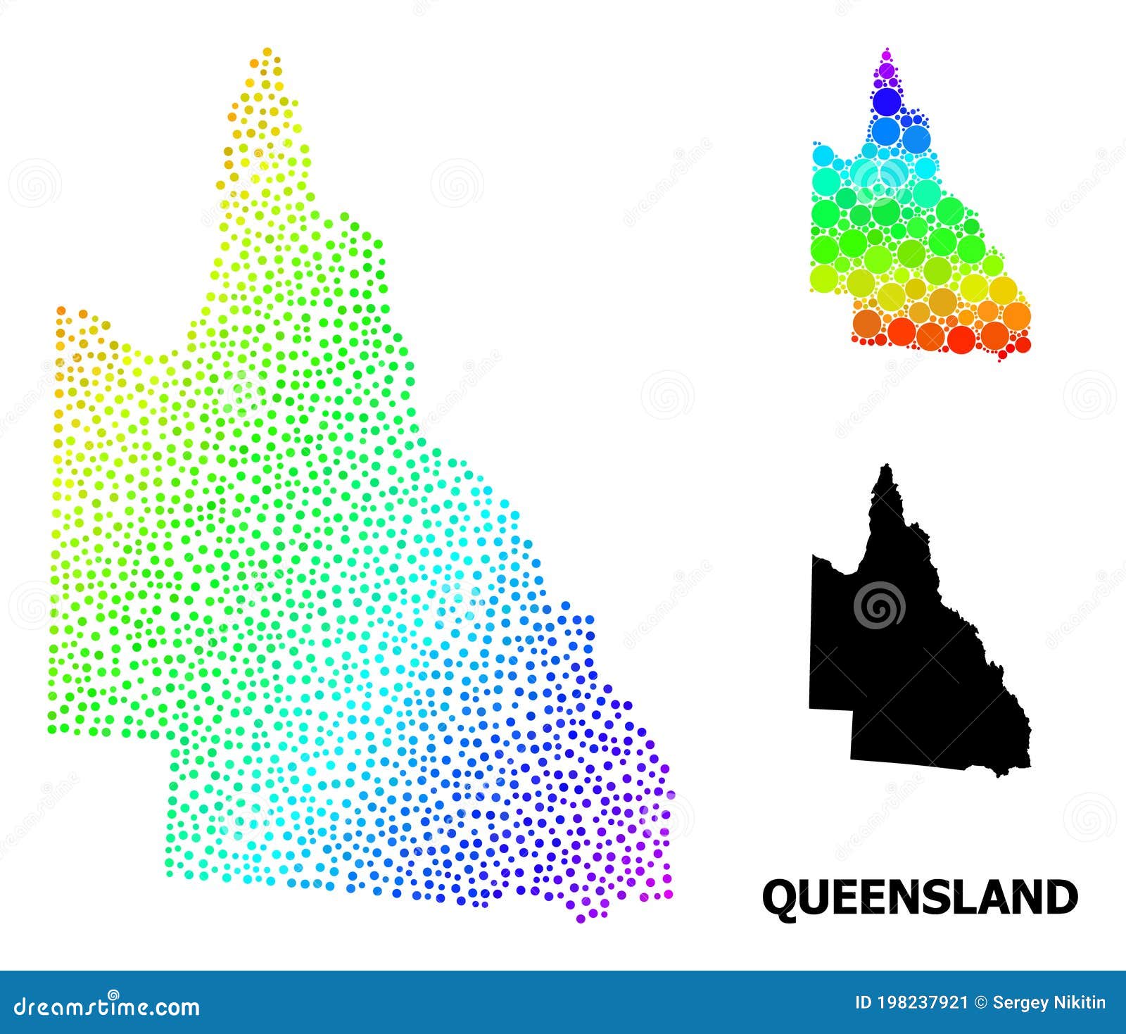 Queensland Vector Map Illustration Isolated On White Background ...