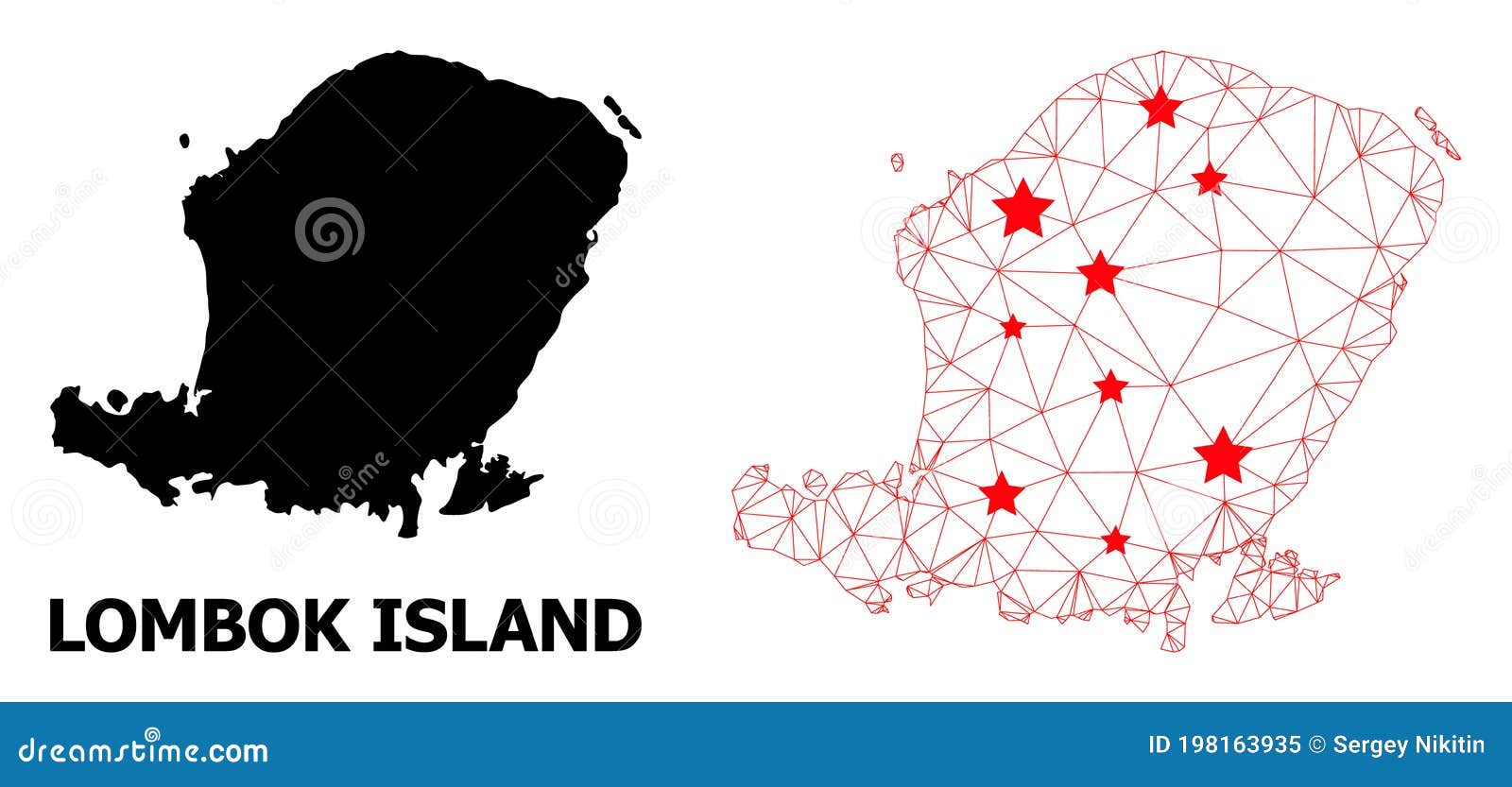 Lombok Island Tourist Destination Map Vector Illustration ... Lombok Island Tourist Destination Map Vector Illustration ...