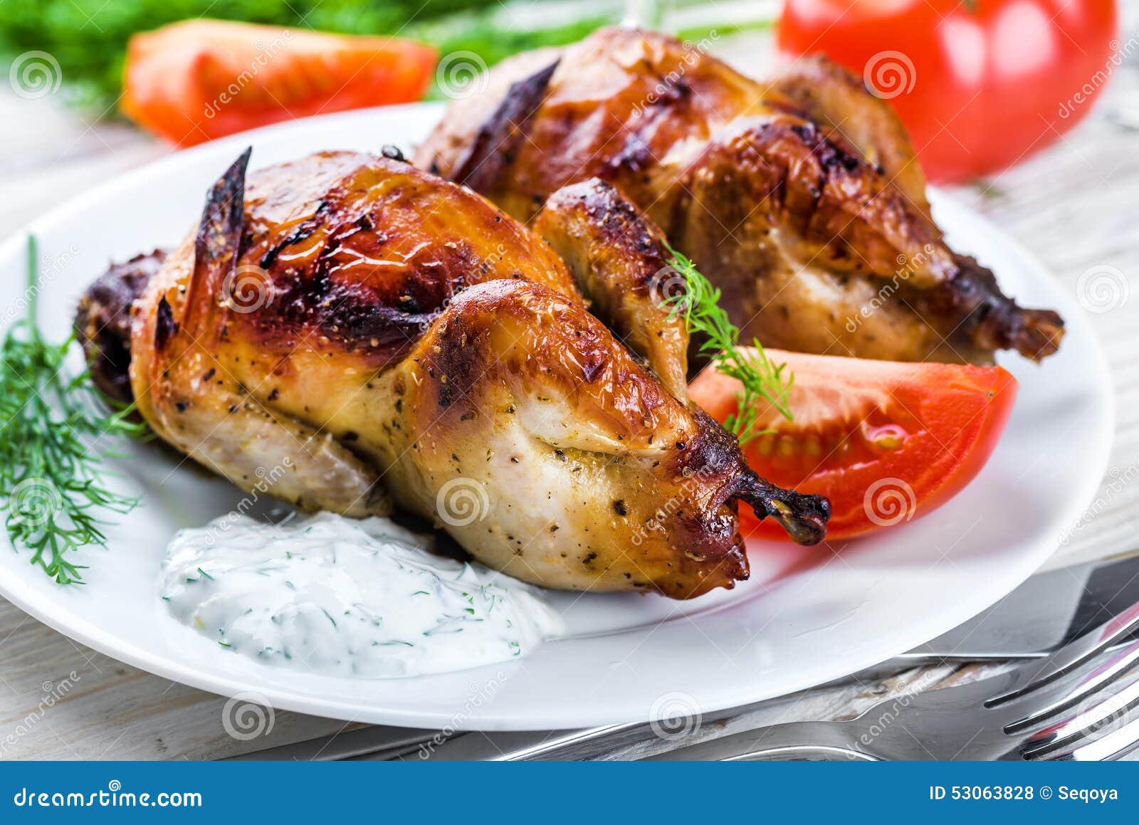 Carcasses of quail stock photo. Image of dinner, tasty - 53063828
