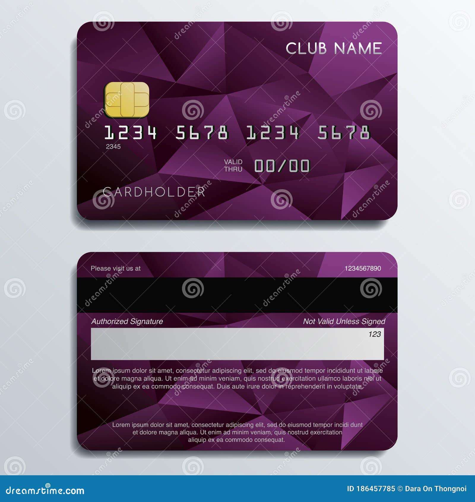 Set of Purple Premium Credit Cards : Vector Illustration Stock Vector ...