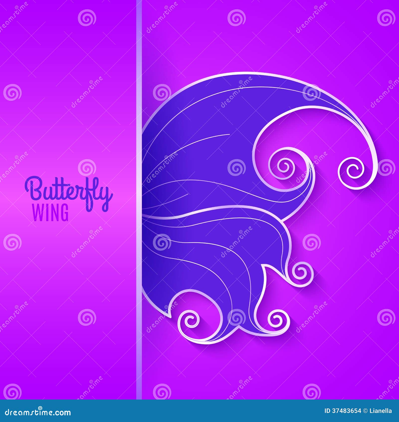 Card with Abstract Butterfly Wing Stock Vector - Illustration of design ...