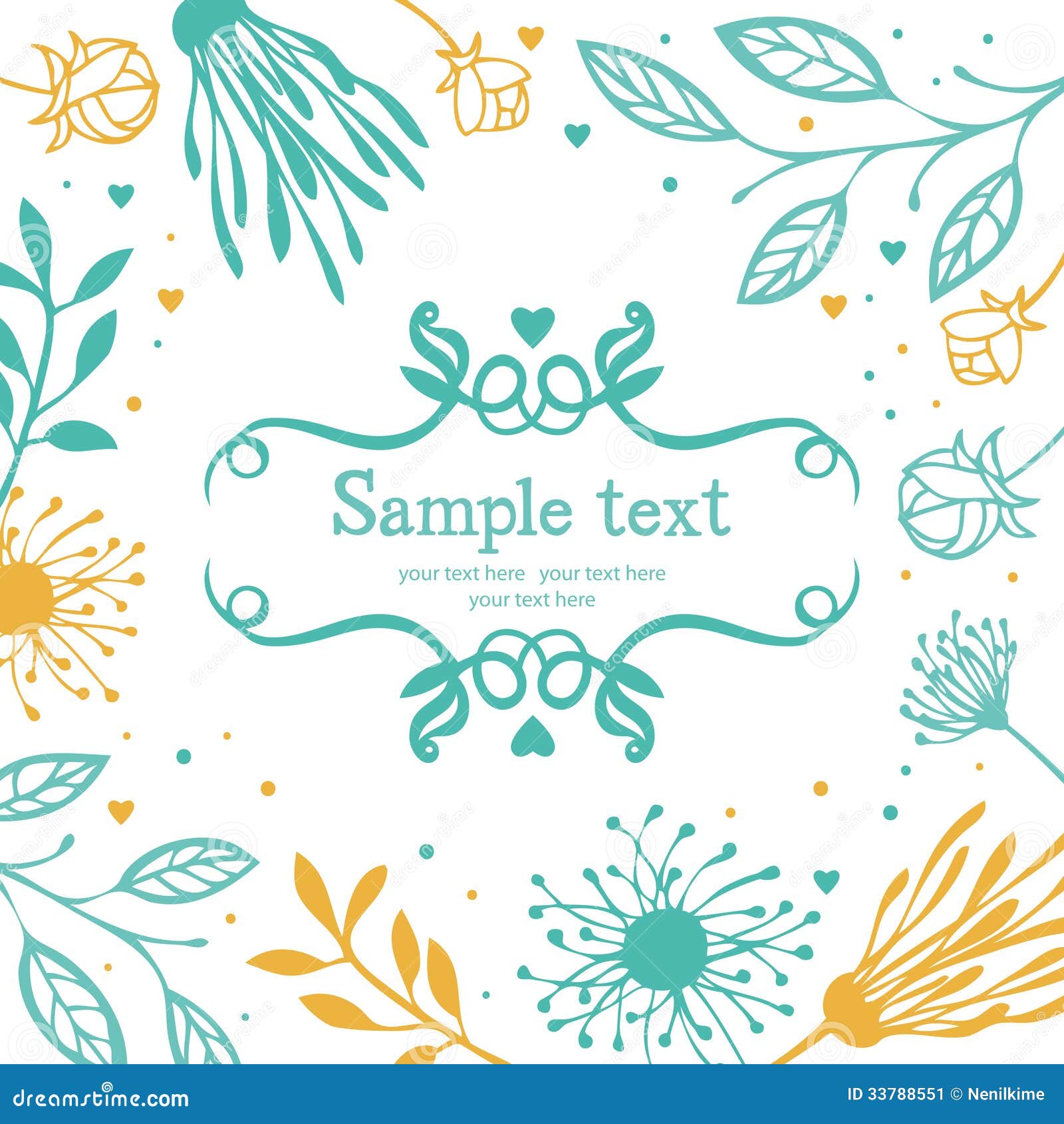 Card with Abstract Floral Background Stock Vector - Illustration of ...