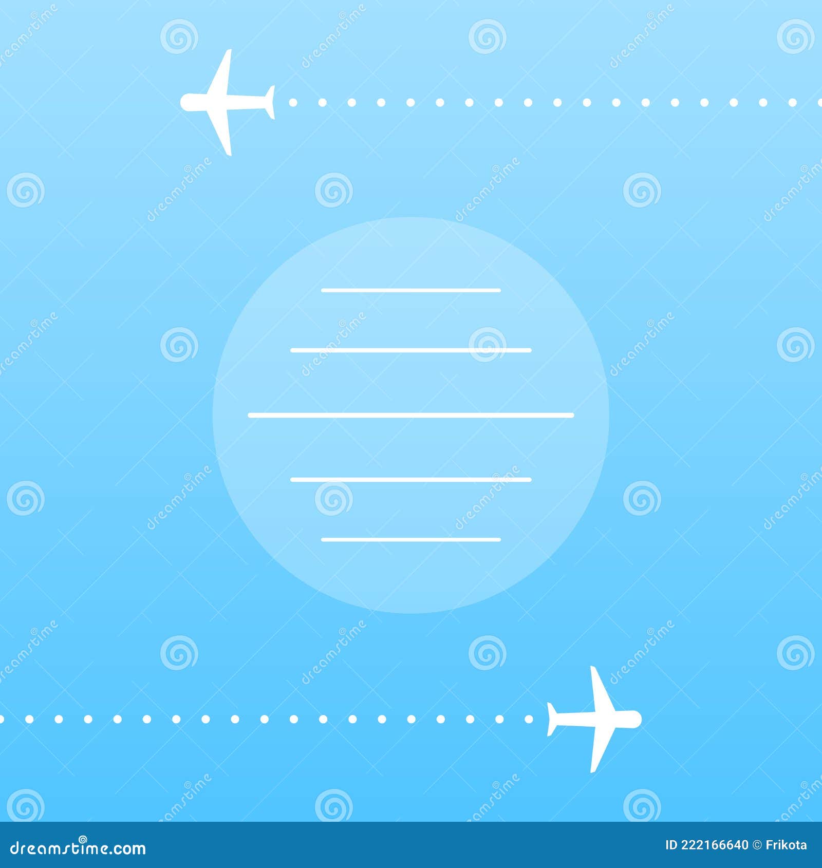 Card with Airplanes Flying. Vector Illustration, Flat Design Stock ...