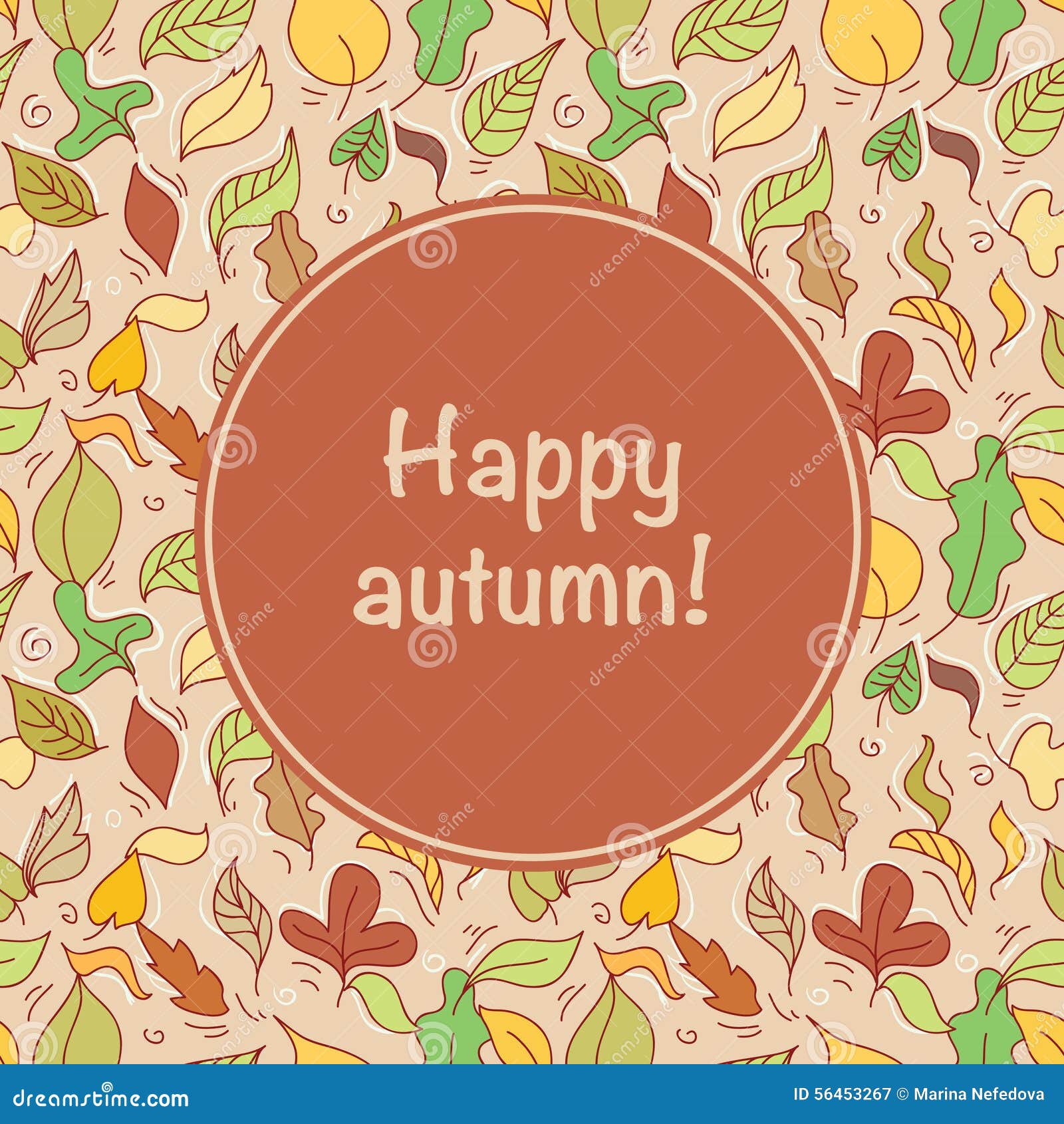 Card with autumn leafs stock illustration. Illustration of plant - 56453267