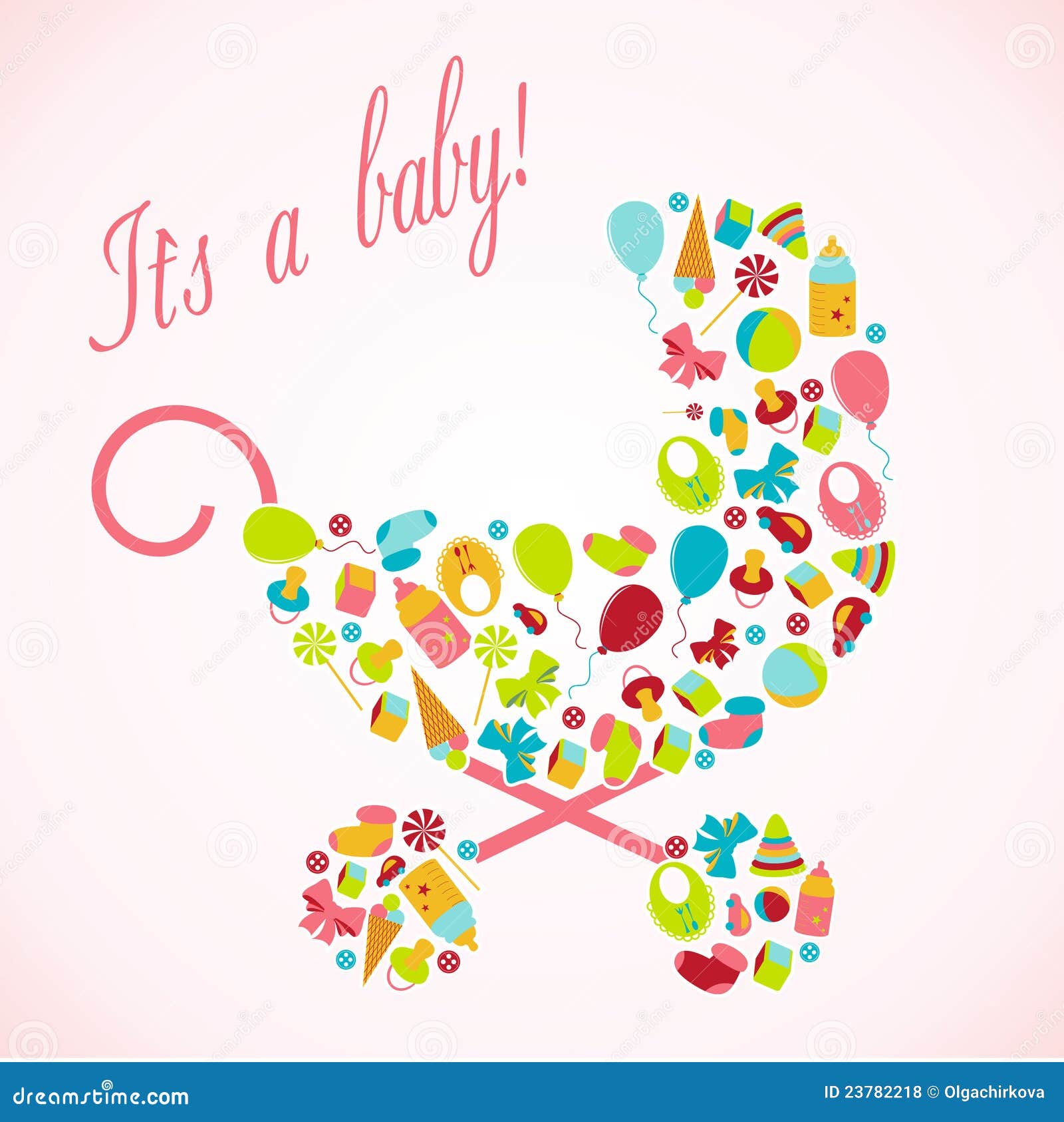 Card with baby element stock vector. Illustration of icon - 23782218