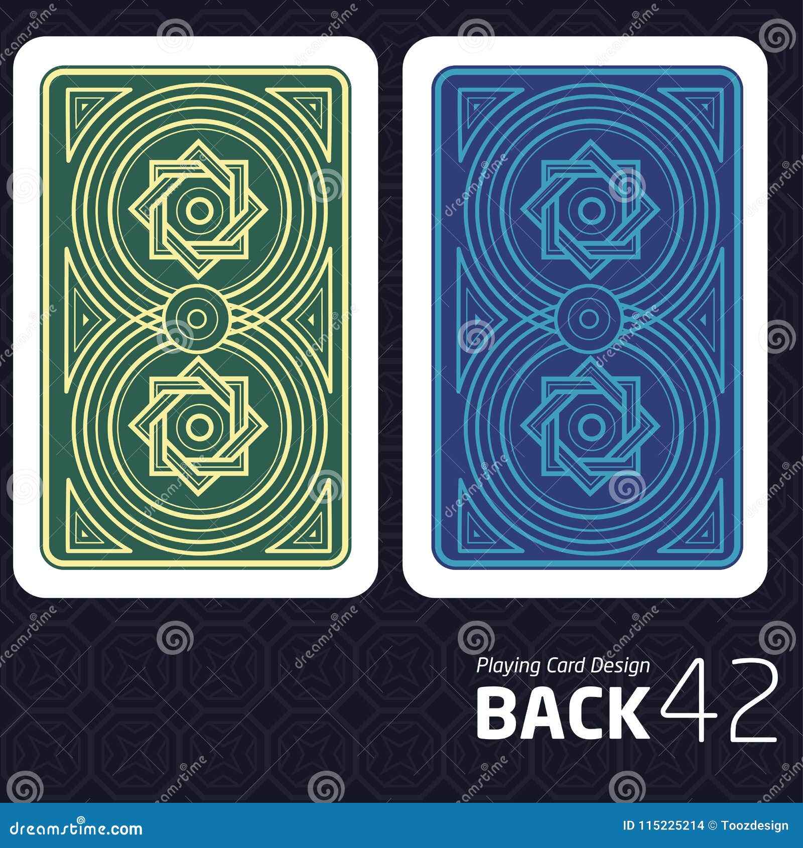 Card Back Abstract Pattern Background Underside Stock Vector ...