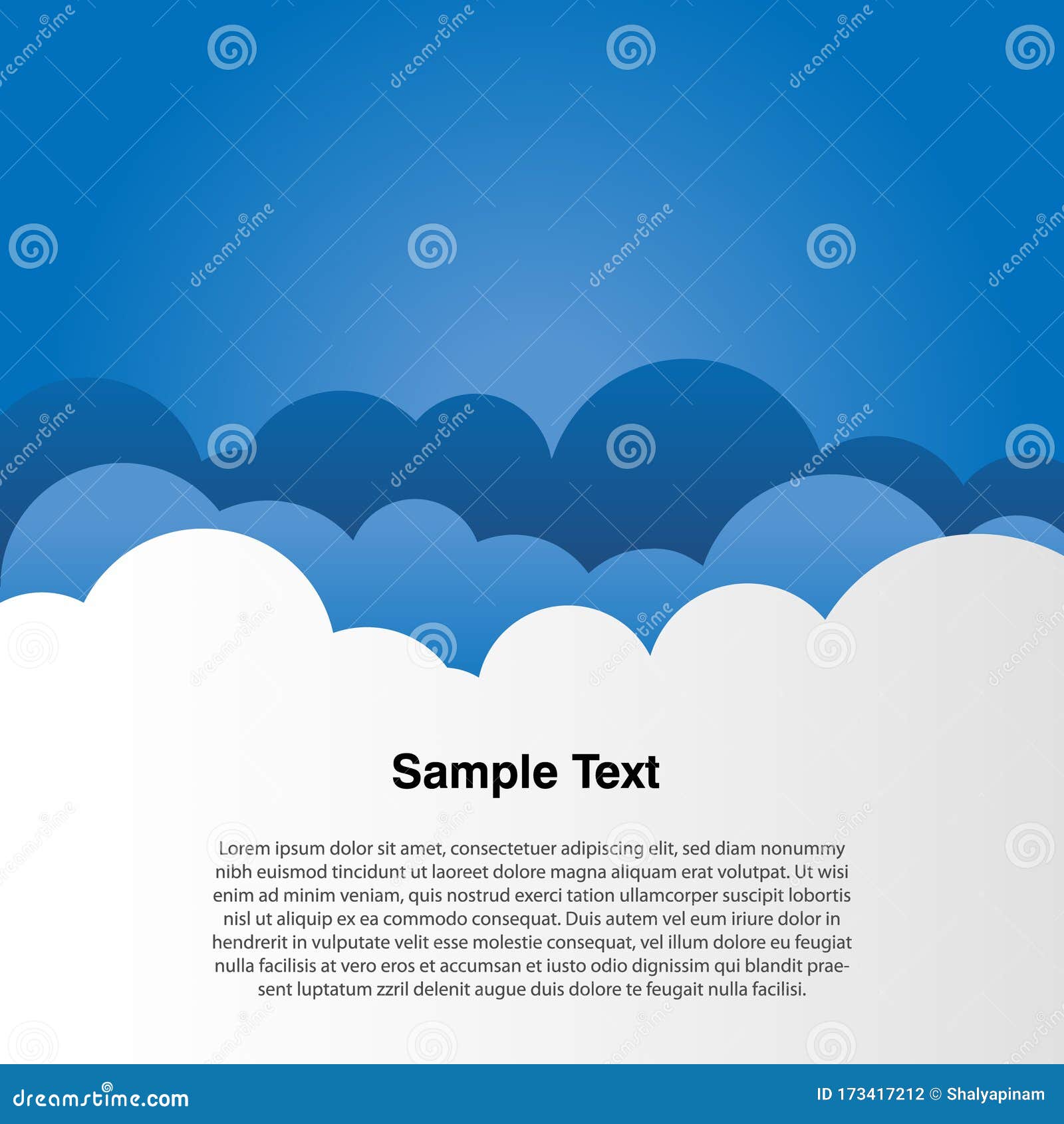 Card Background with Clouds and Text Template Stock Vector ...