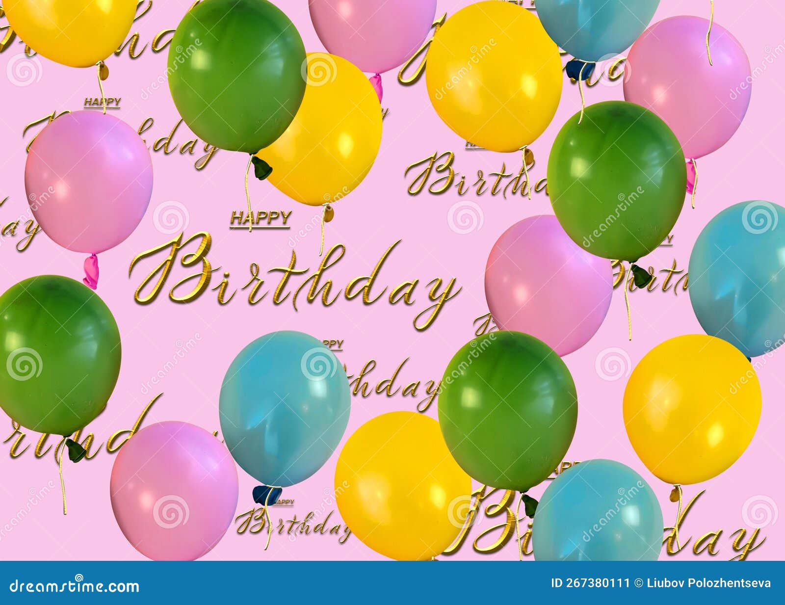 Card, Banner, Birthday Invitation with Balloons Stock Image - Image of ...
