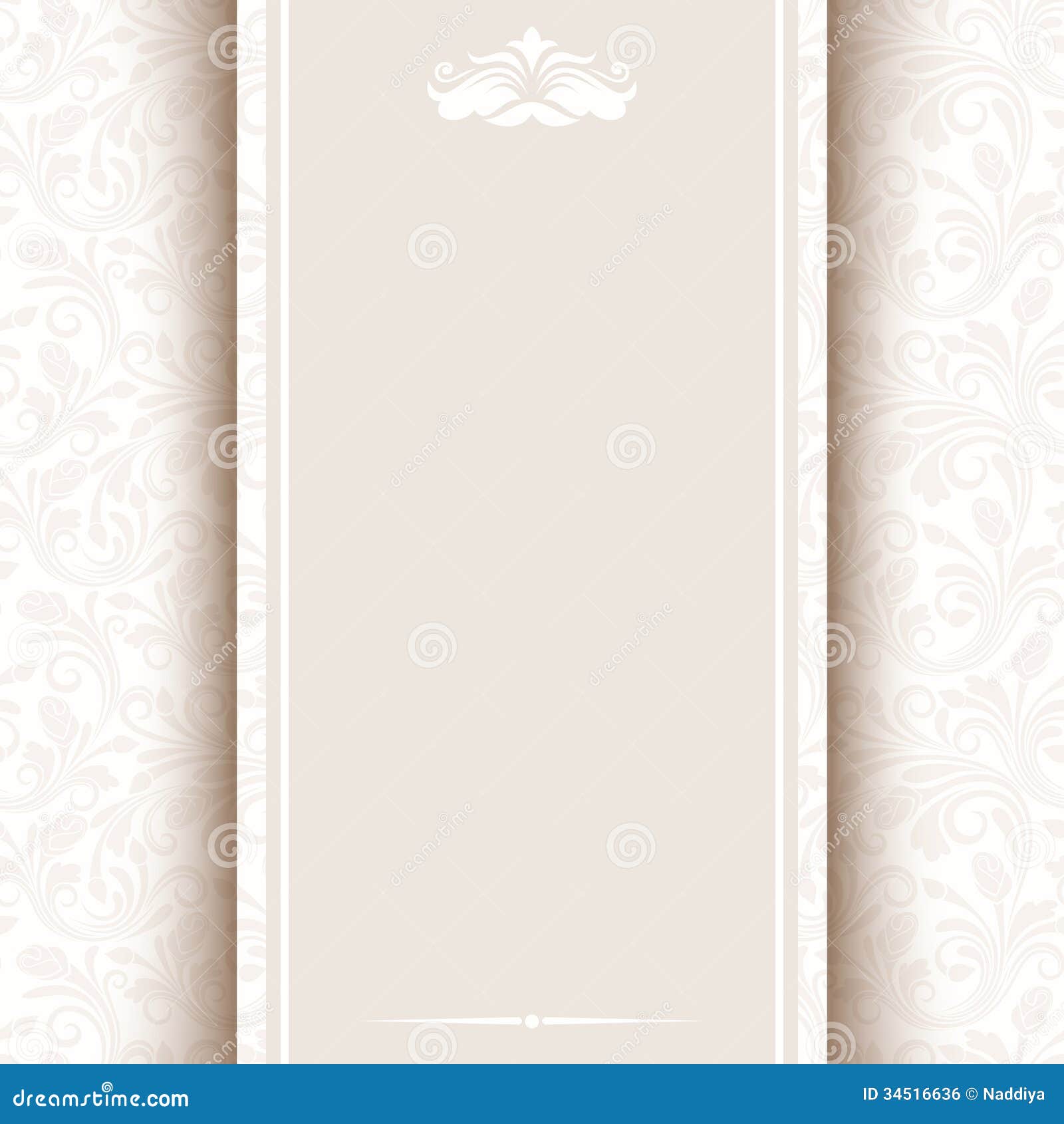 Card with Beige Floral Pattern. Stock Vector - Illustration of ...
