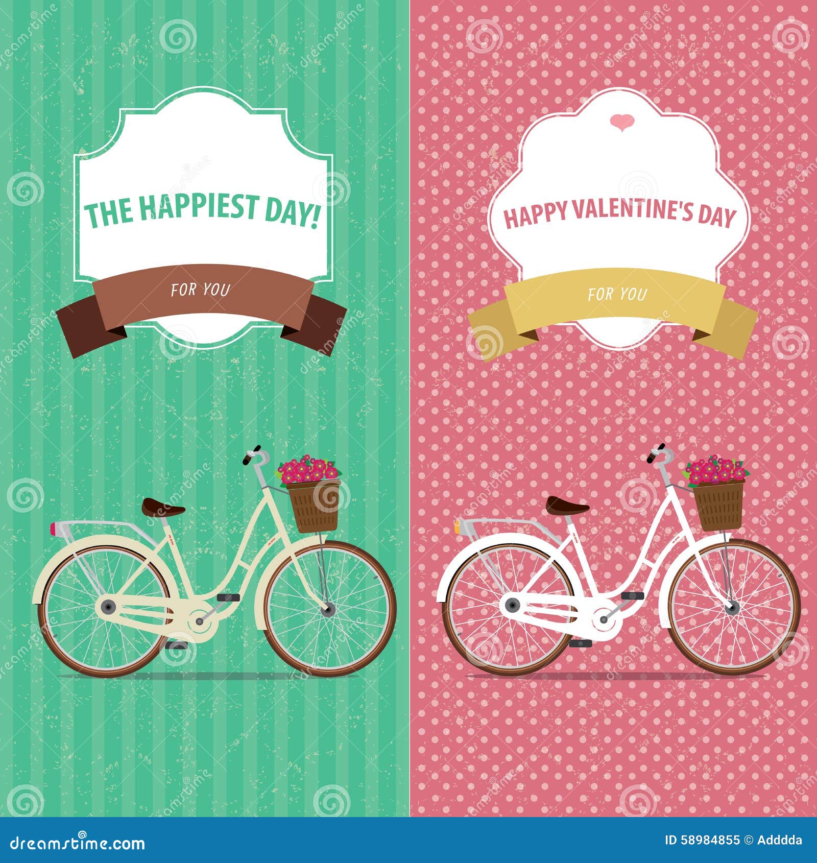 Card bicycle set stock vector. Illustration of design - 58984855