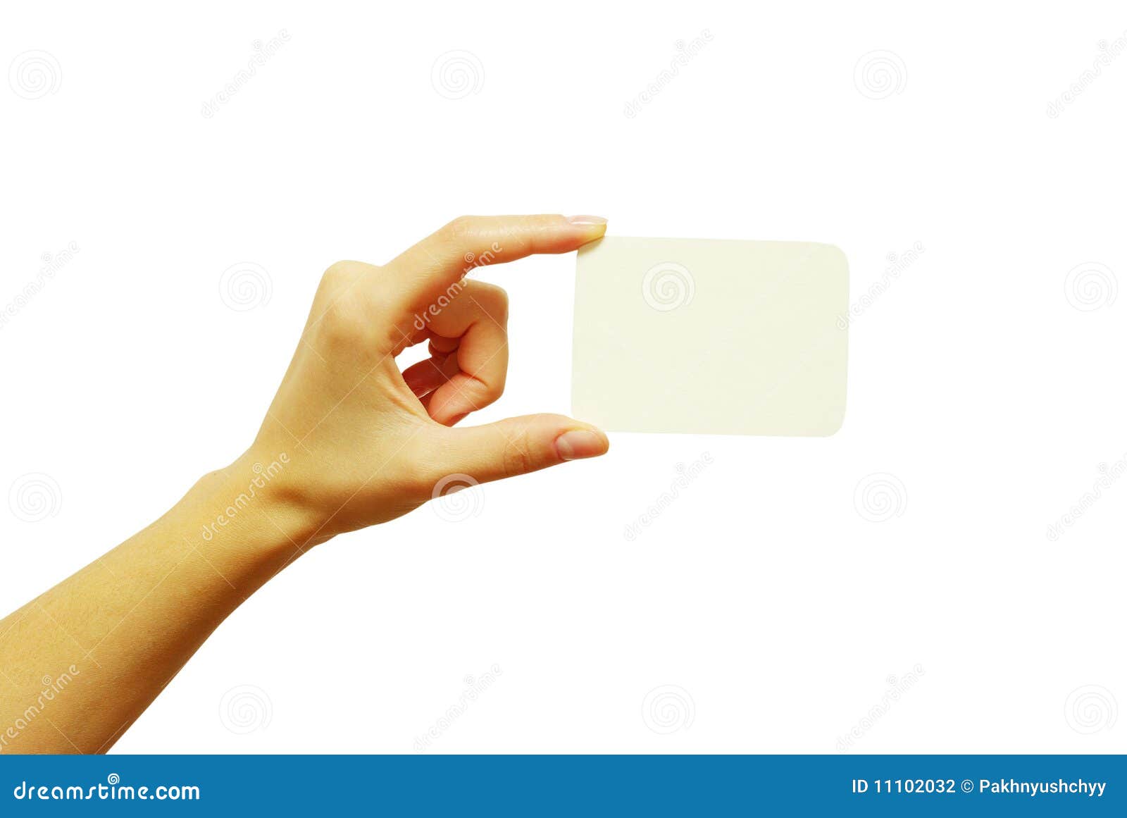 Card blank in hand stock photo. Image of hand, paper - 11102032