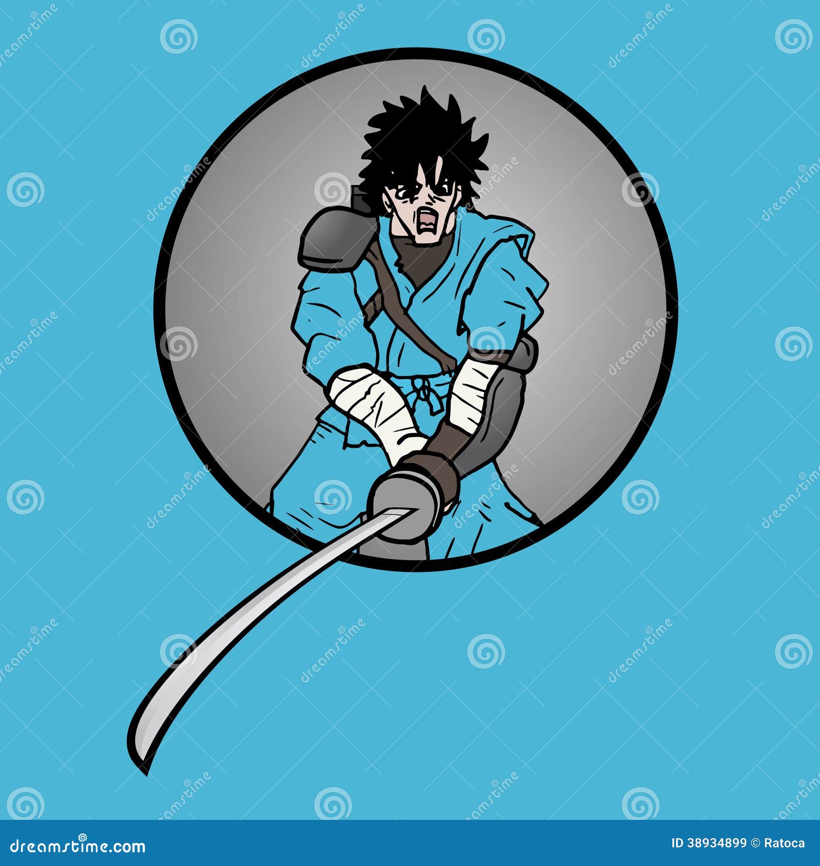 Card blue ninja stock vector. Illustration of danger - 38934899