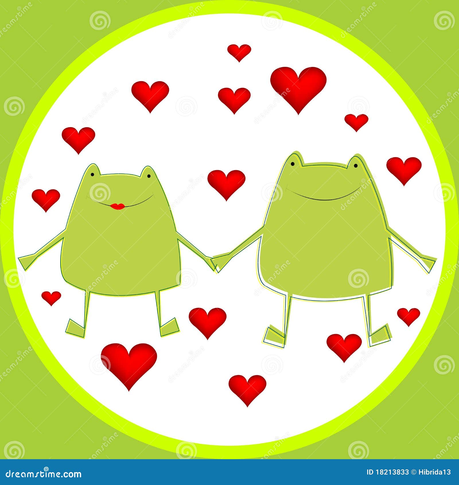 Card with Cartoon Frogs in Love Stock Illustration - Illustration of ...