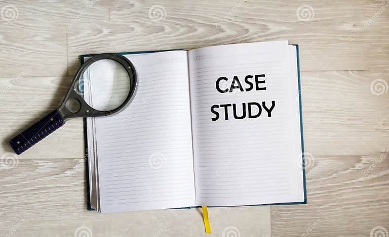 Card with Case Study Text on a White Background with Office Items ...