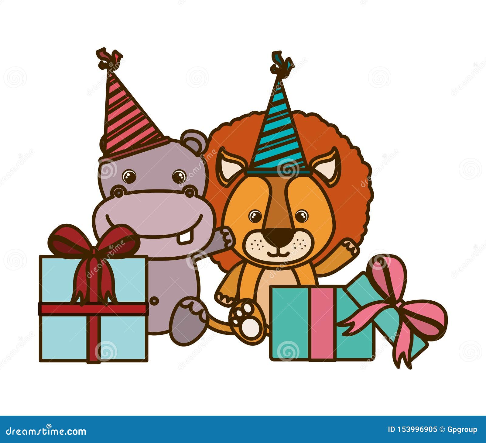 Card of Celebration with Animals Stock Vector - Illustration of animal ...