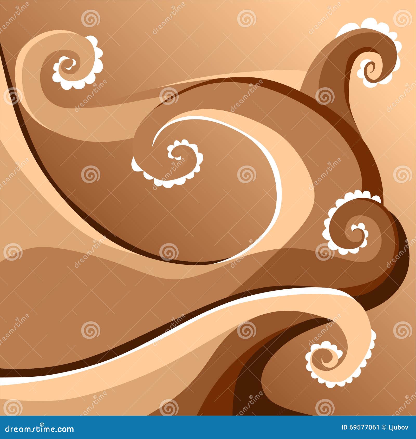 Card with chocolate wave. stock vector. Illustration of milk - 69577061