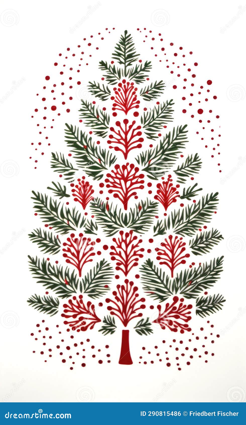 A Card with a Christmas Tree on it. Stock Photo - Image of gift ...