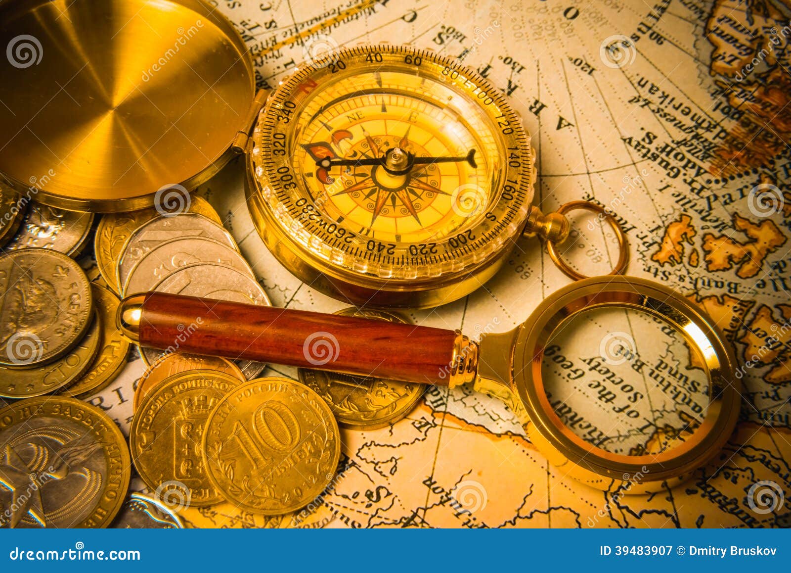 Card with coins stock image. Image of retro, currency - 39483907