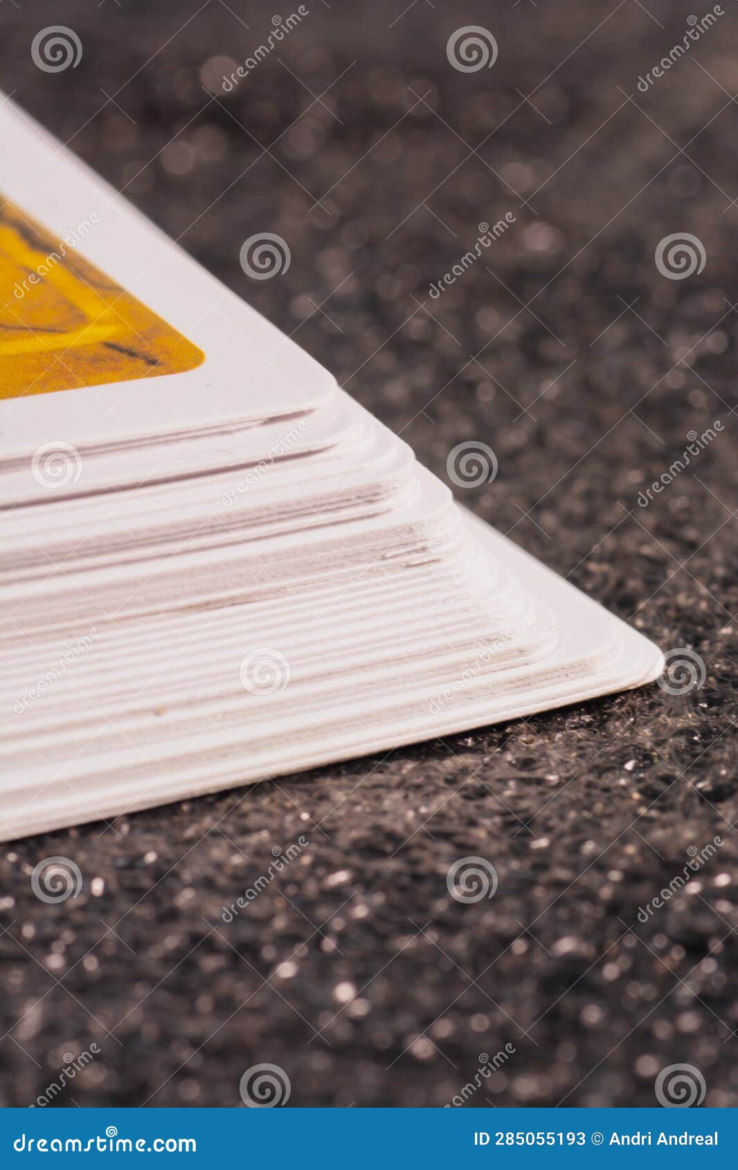 Card Collection: Side View of a Towering Stack of Cards Stock Image ...