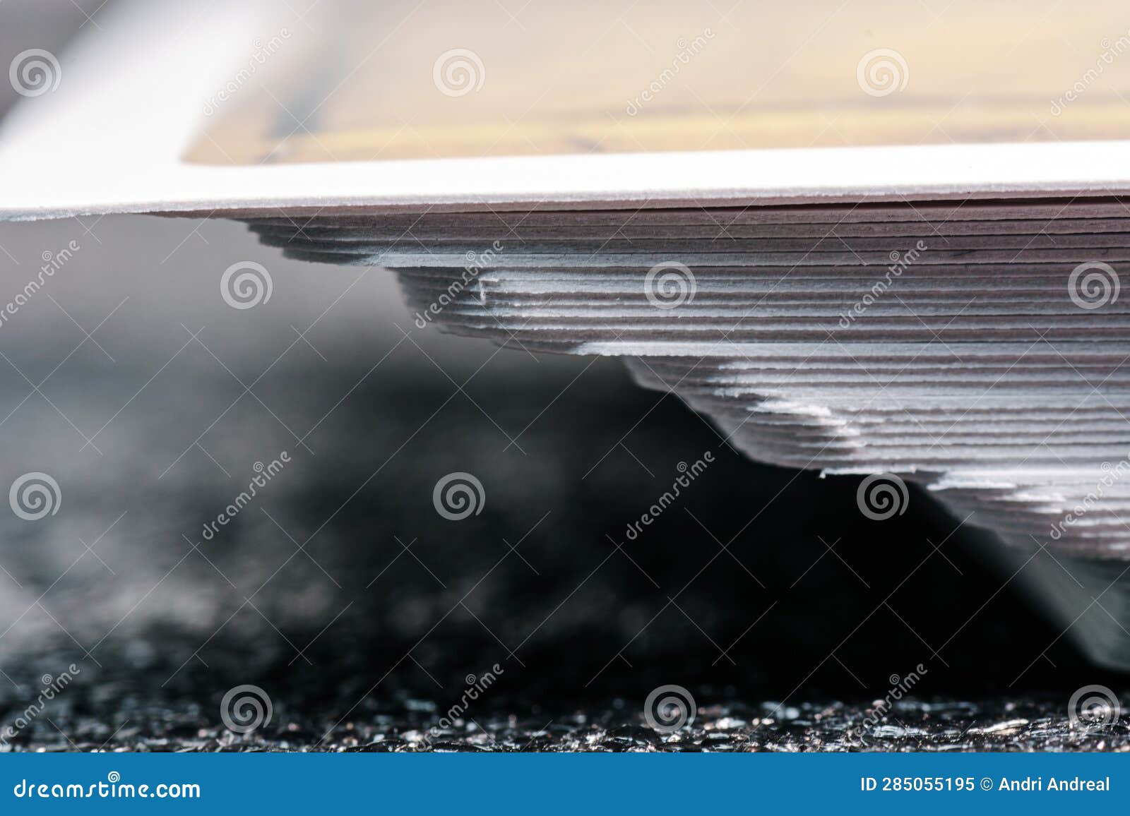 Card Collection: Side View of a Towering Stack of Cards Stock Image ...