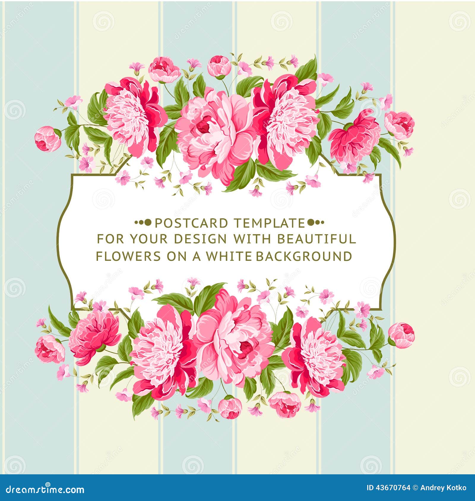 Card of color flowers stock vector. Illustration of invitation - 43670764