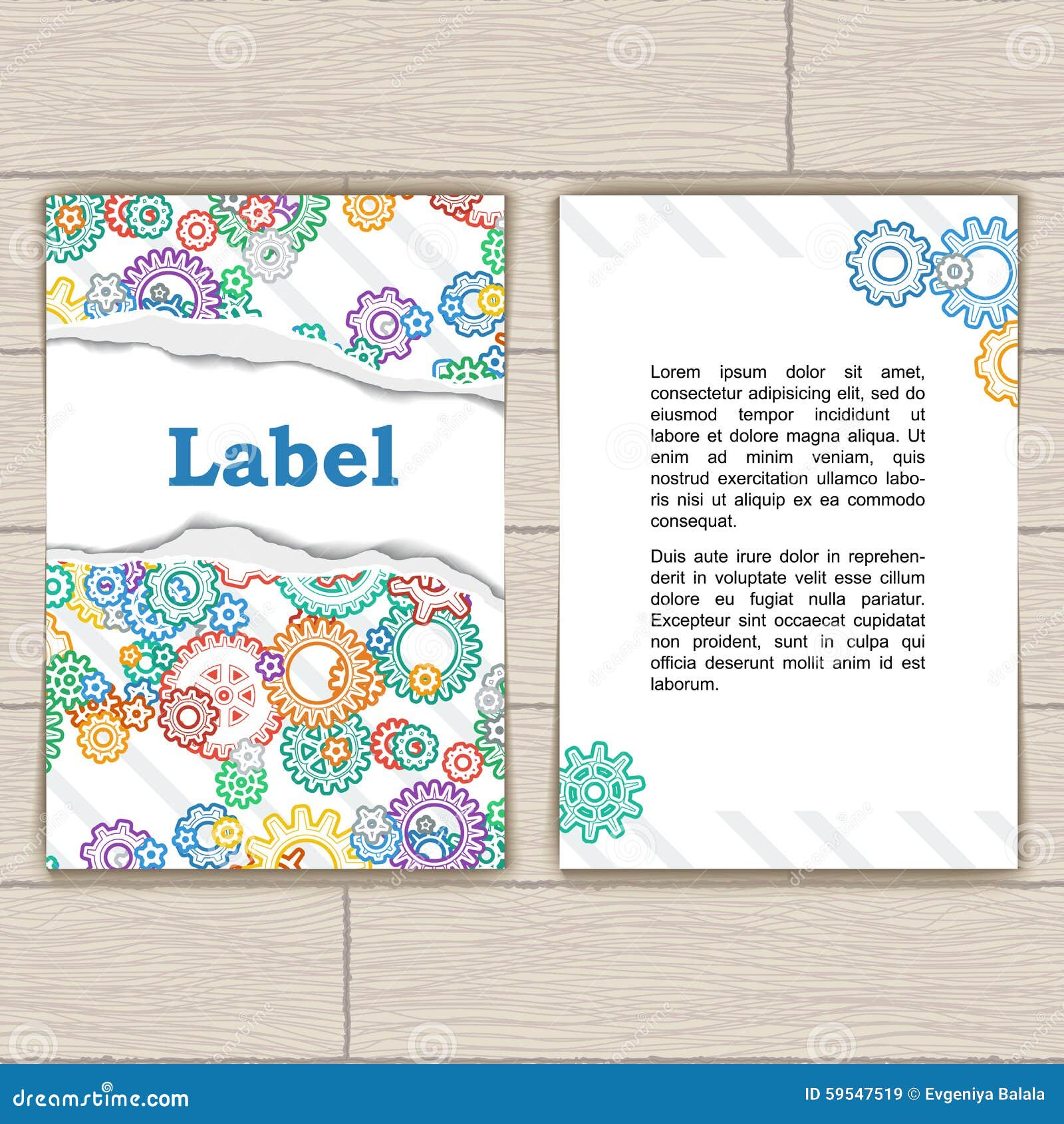 Card with Colorful Background Gears Stock Vector - Illustration of ...