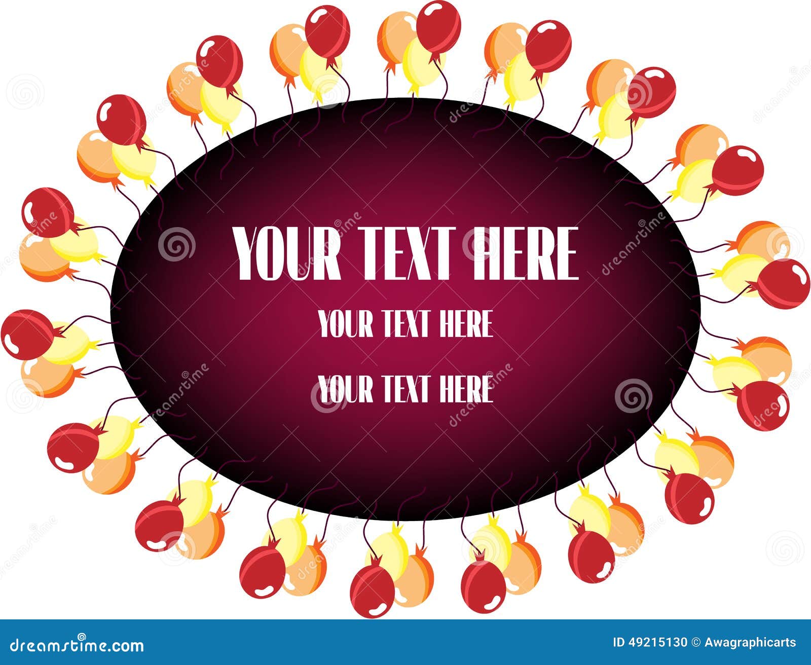 Card with Colorful Ballons on White Background Stock Vector ...