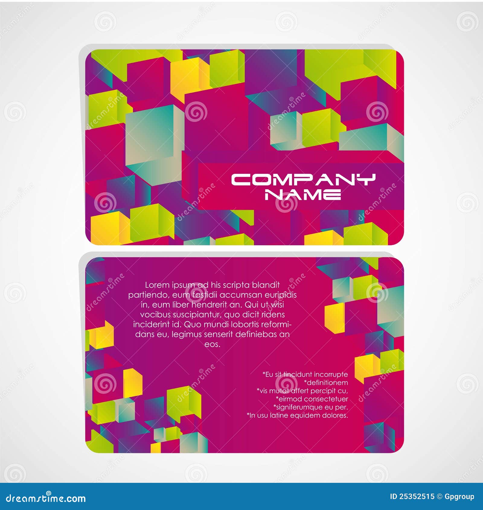 Card of Colorful Cubes. Vector Illustration Stock Vector - Illustration ...