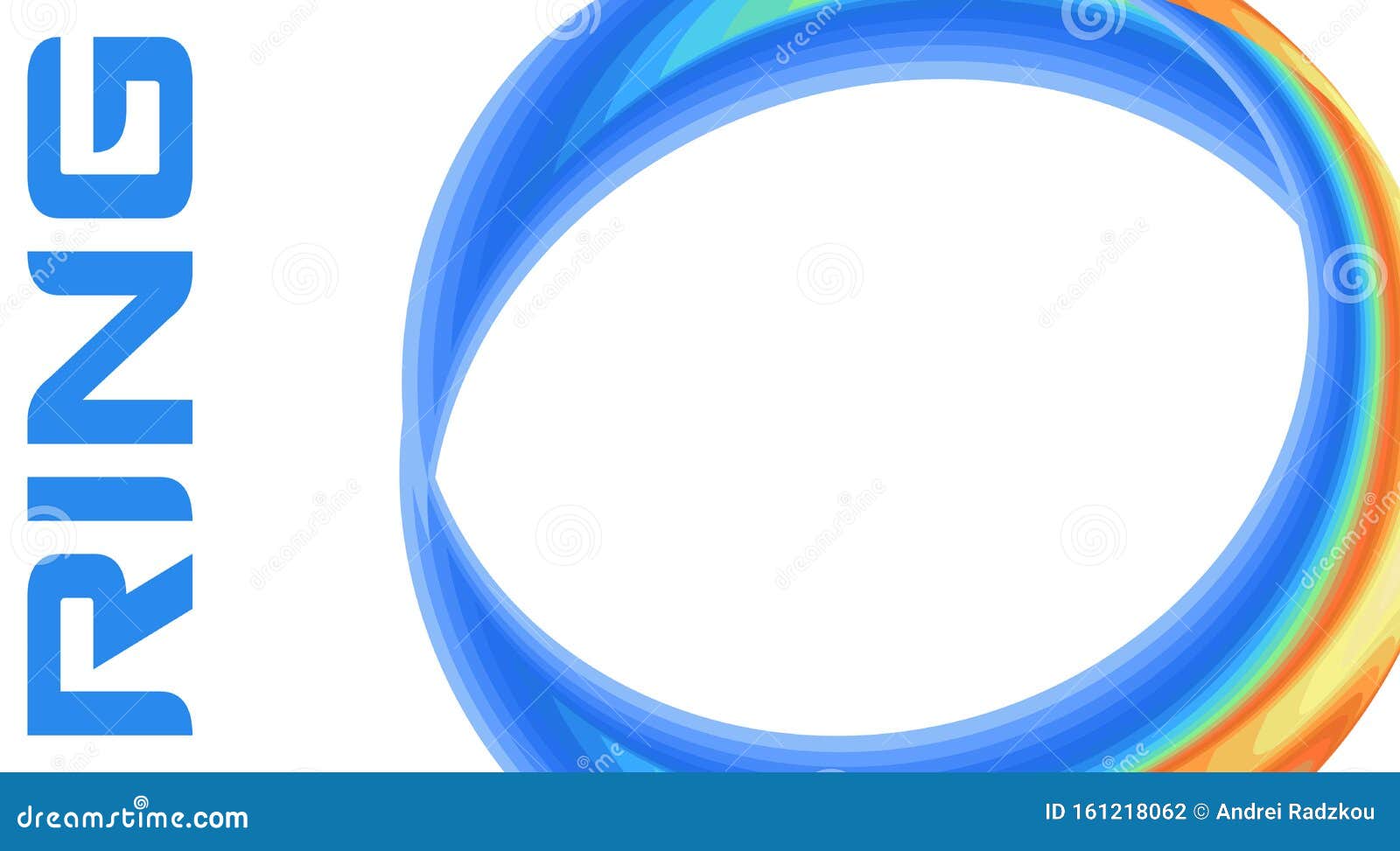 Card with Colorful Ring on White Background. Vector Graphics Stock ...