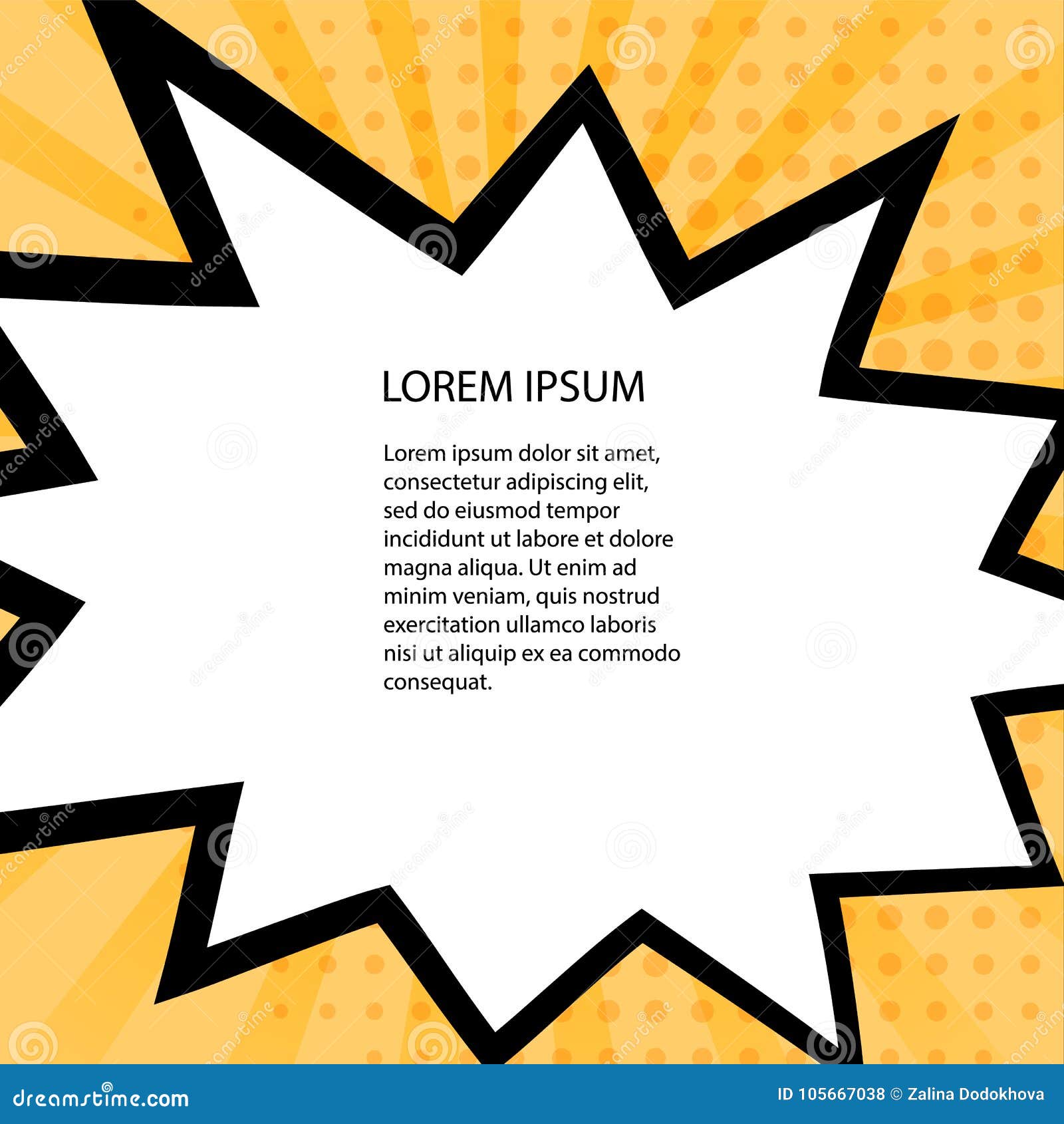 Card with Comic Style Design Template, Pop-art Style. Vector Stock ...