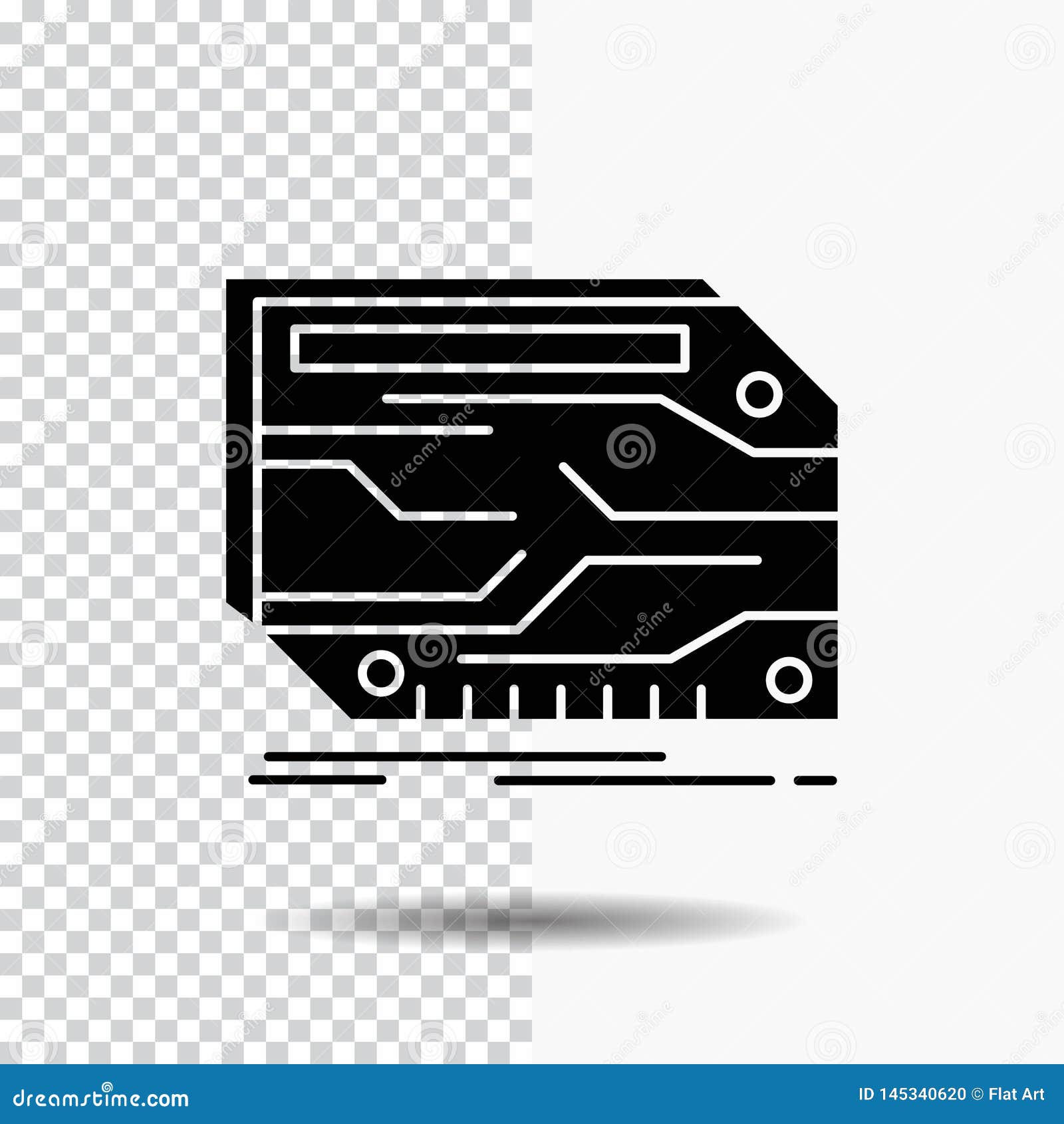Card, Component, Custom, Electronic, Memory Glyph Icon on Transparent ...