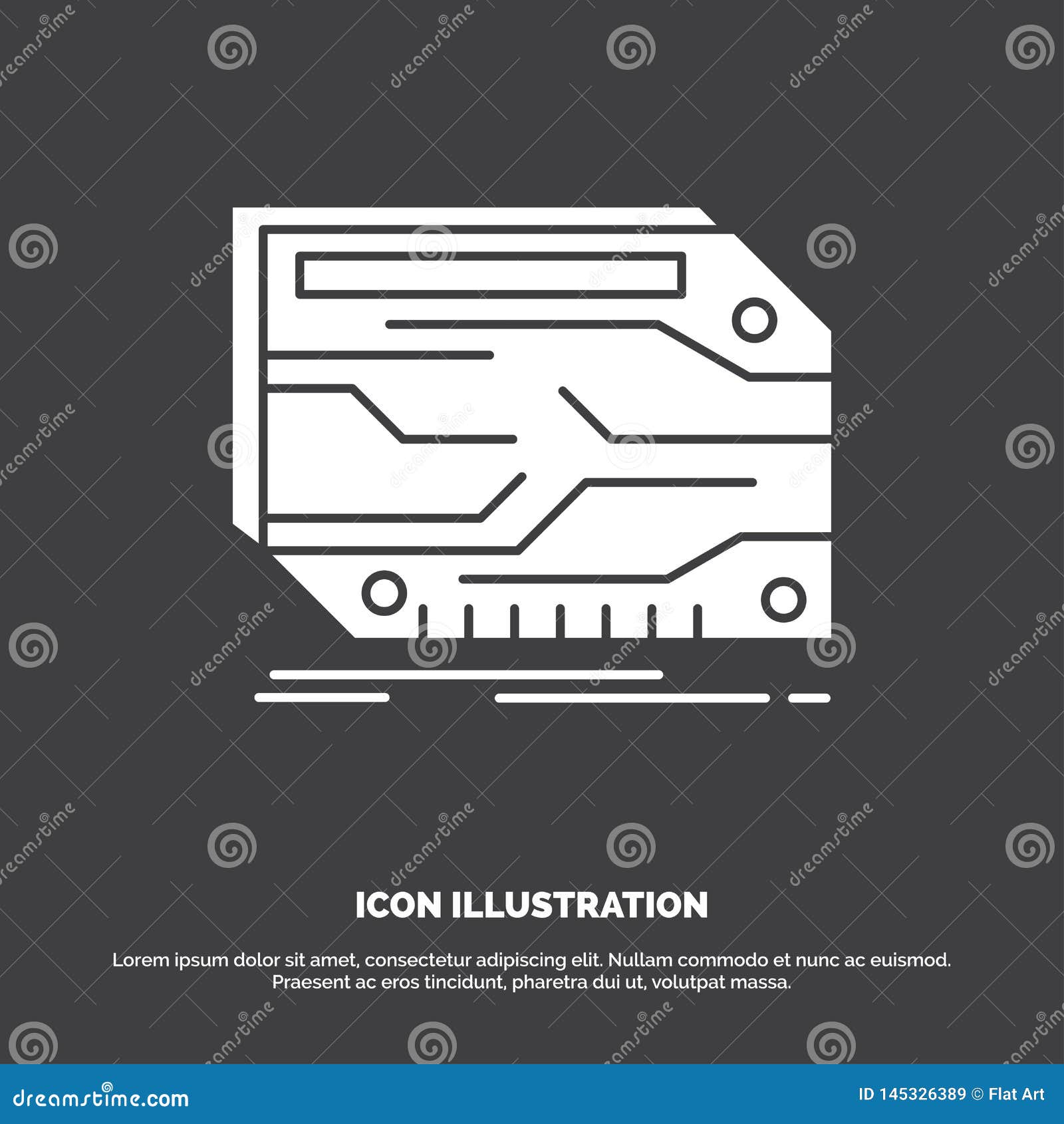 Card, Component, Custom, Electronic, Memory Icon. Glyph Vector Symbol ...