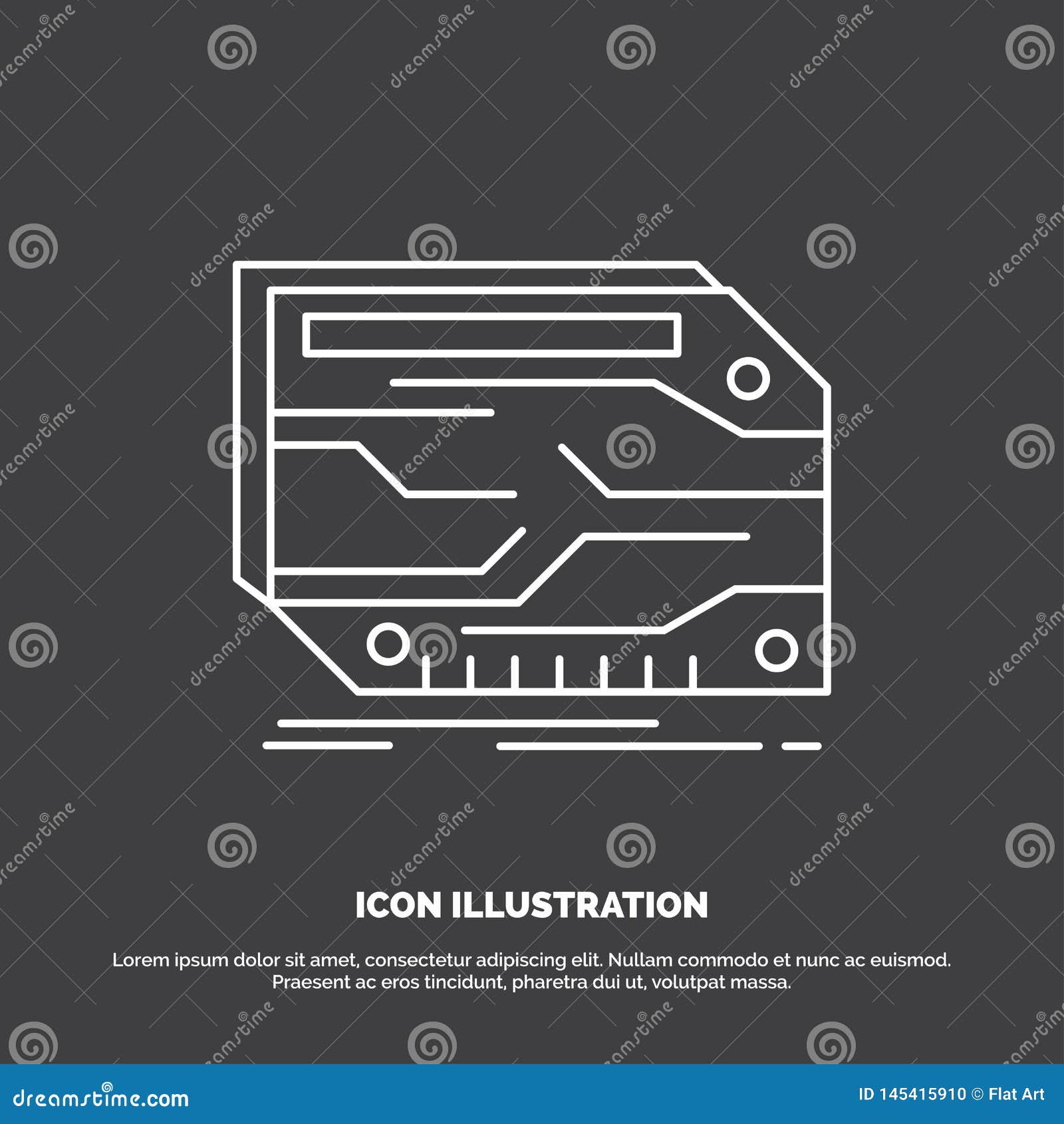 Card, Component, Custom, Electronic, Memory Icon. Line Vector Symbol for UI and UX, Website or ...