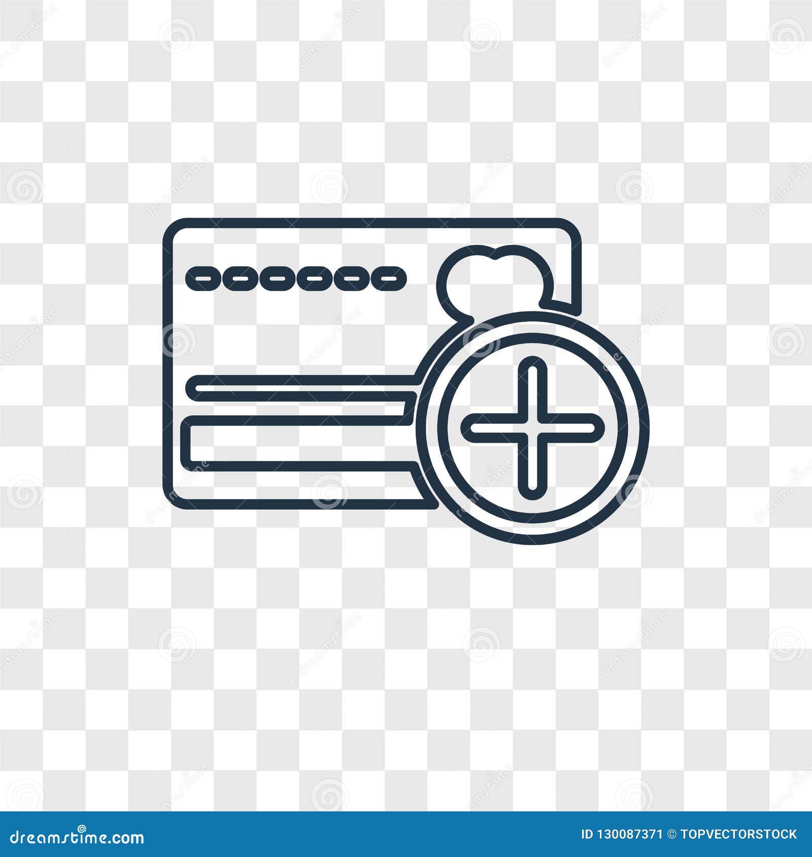 Card Concept Vector Linear Icon Isolated on Transparent Background ...