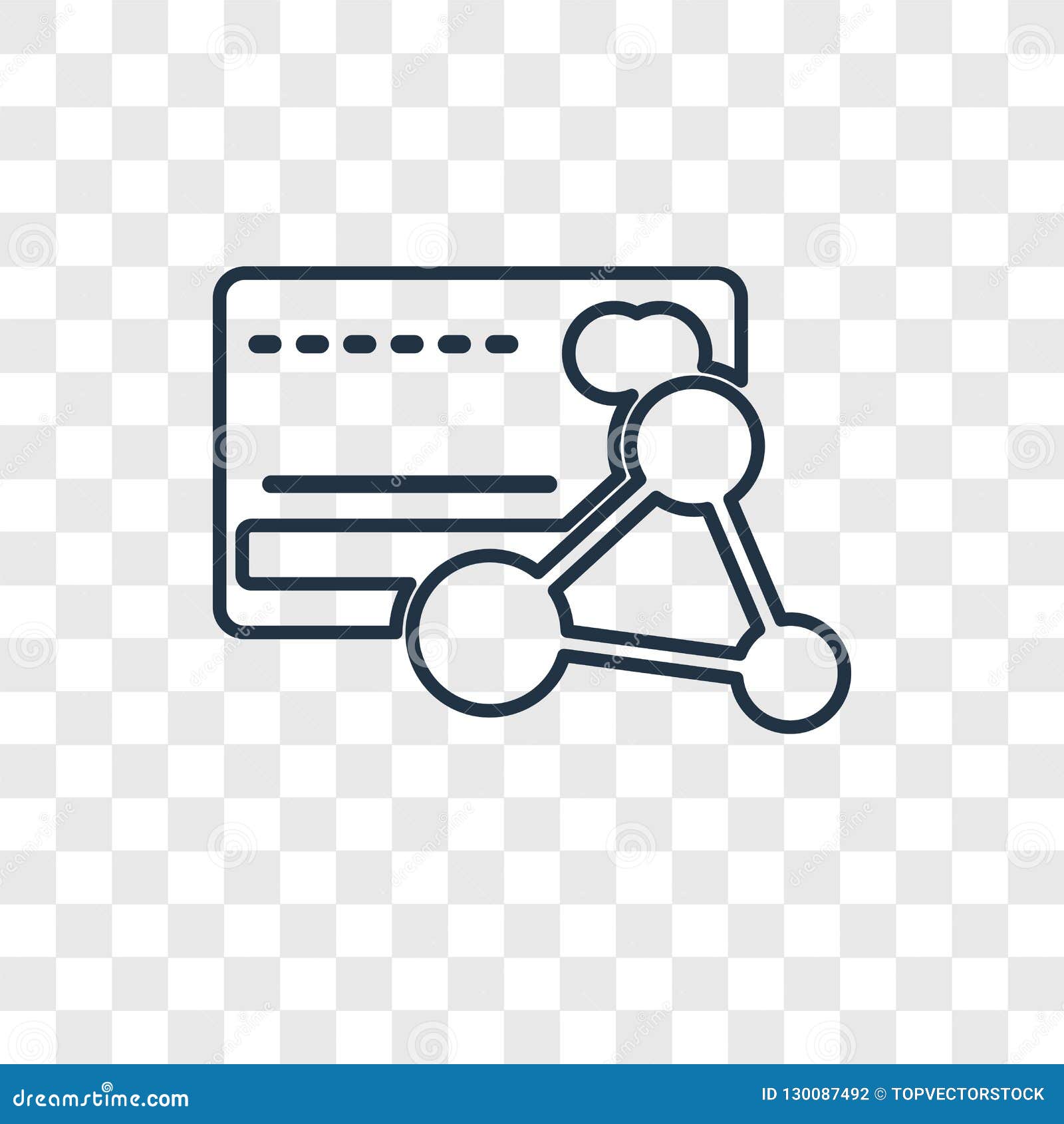 Card Concept Vector Linear Icon Isolated on Transparent Background ...