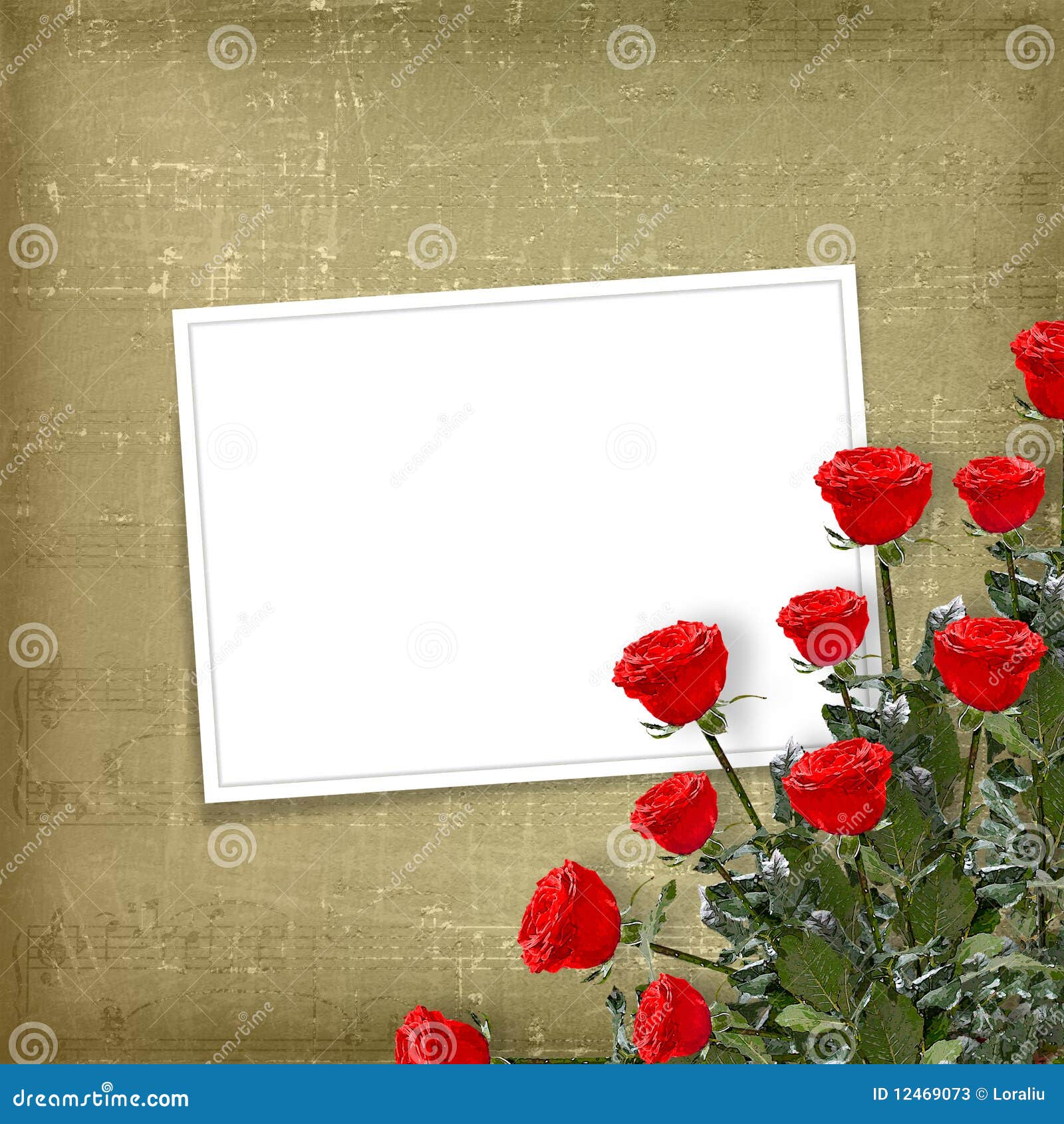Card for Congratulation with Red Roses Stock Image - Image of foliage ...