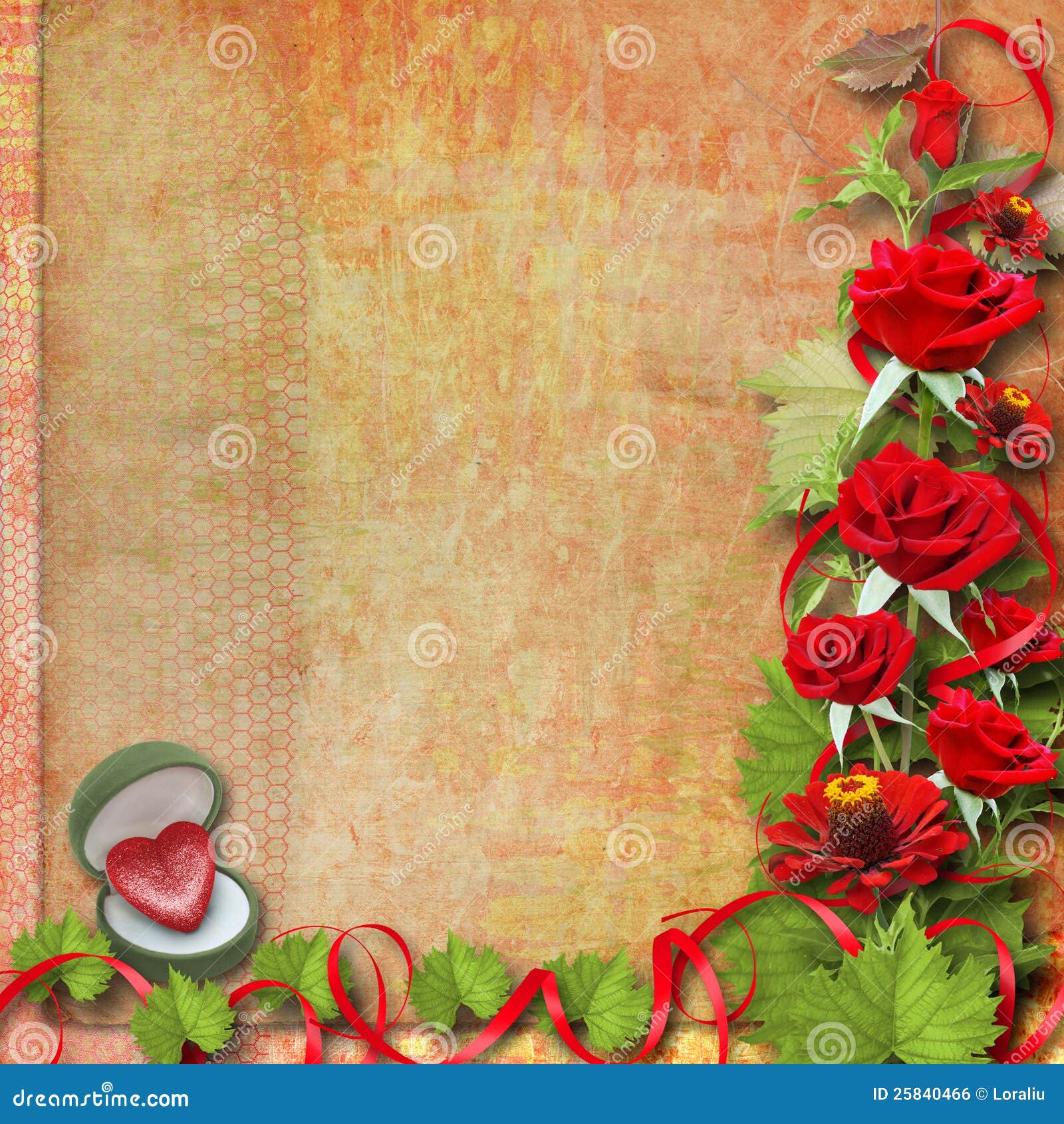 Card for Congratulation with Red Roses Stock Illustration ...