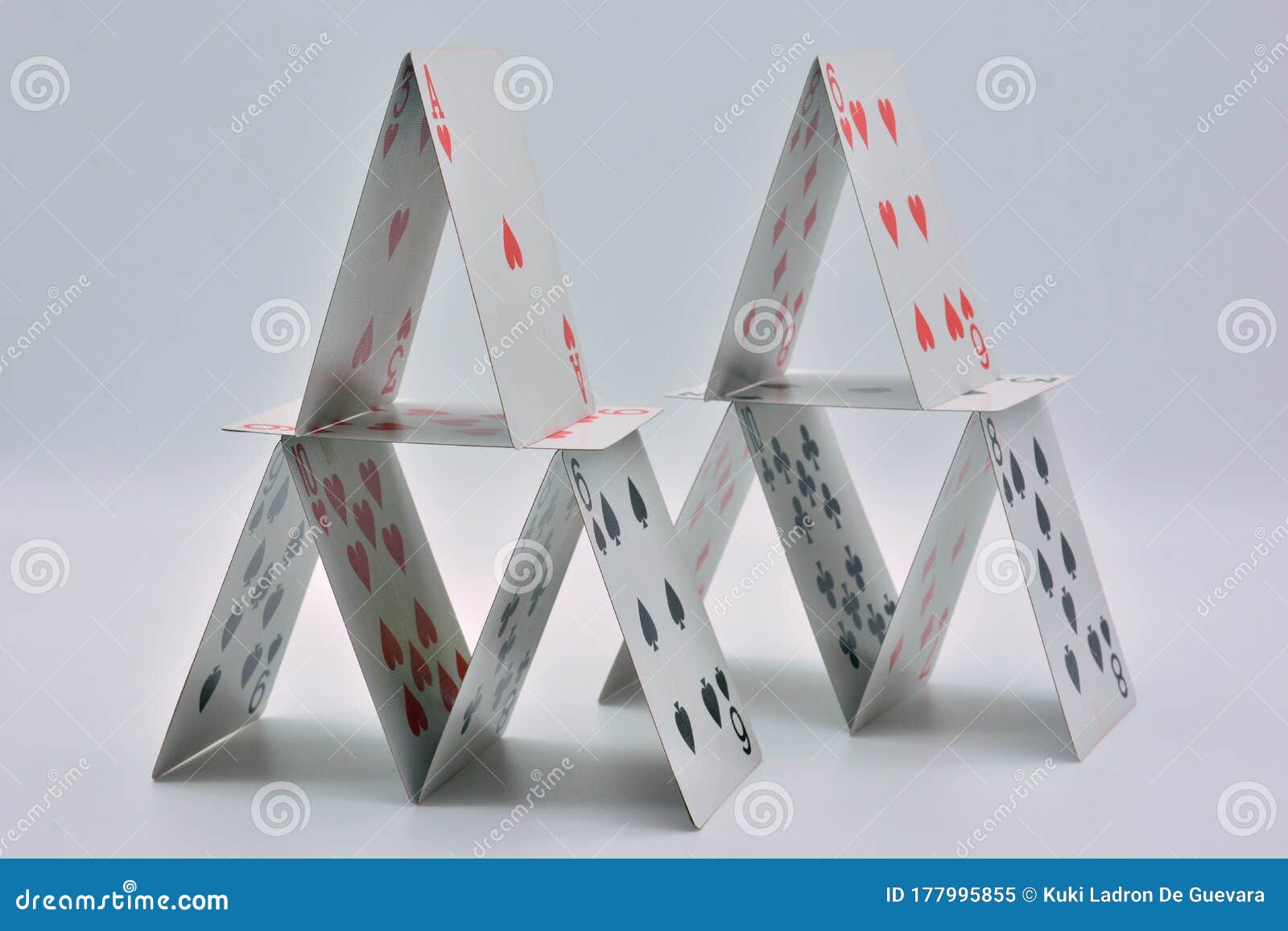 Card Constructions of a Poker Deck Stock Image - Image of cards, house ...