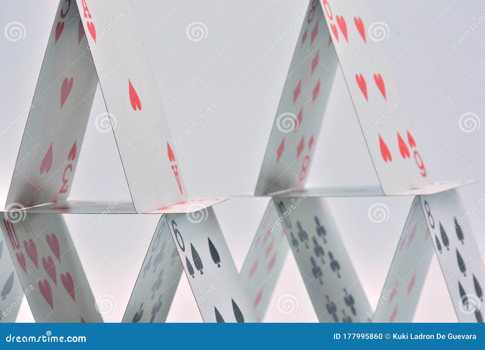 Card Constructions of a Poker Deck Stock Photo - Image of apex, azar ...