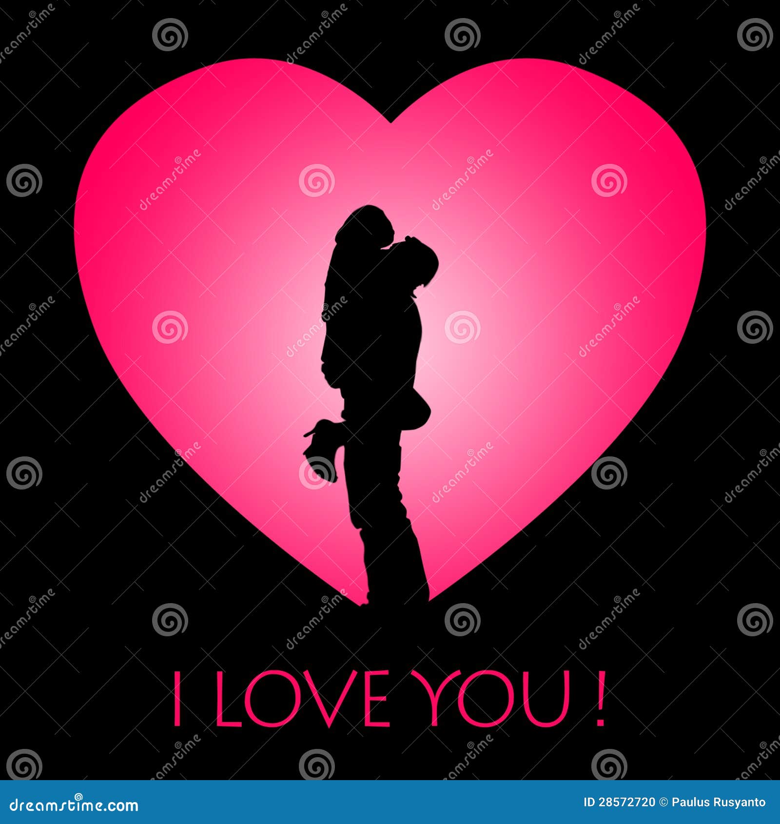 Card Couple Design on Pink Heart Stock Illustration - Illustration of ...
