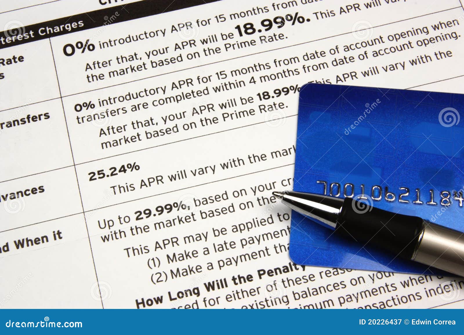 Card on Credit Terms stock image. Image of percentage - 20226437