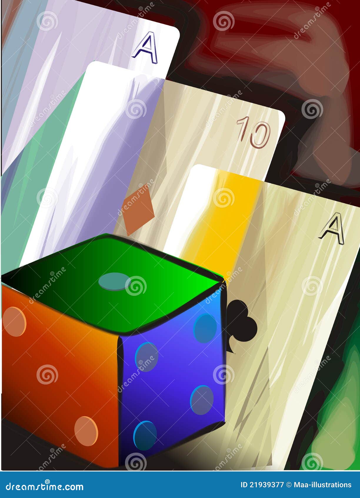 Card and cube stock illustration. Illustration of effect - 21939377