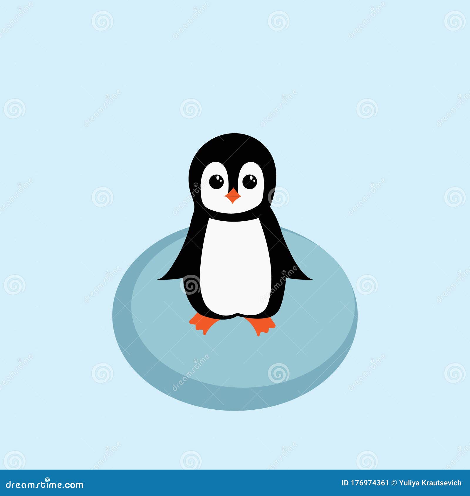 Card Cute Cartoon Penguin. Vector Illustration Stock Vector ... Card Cute Cartoon Penguin. Vector Illustration Stock Vector ...