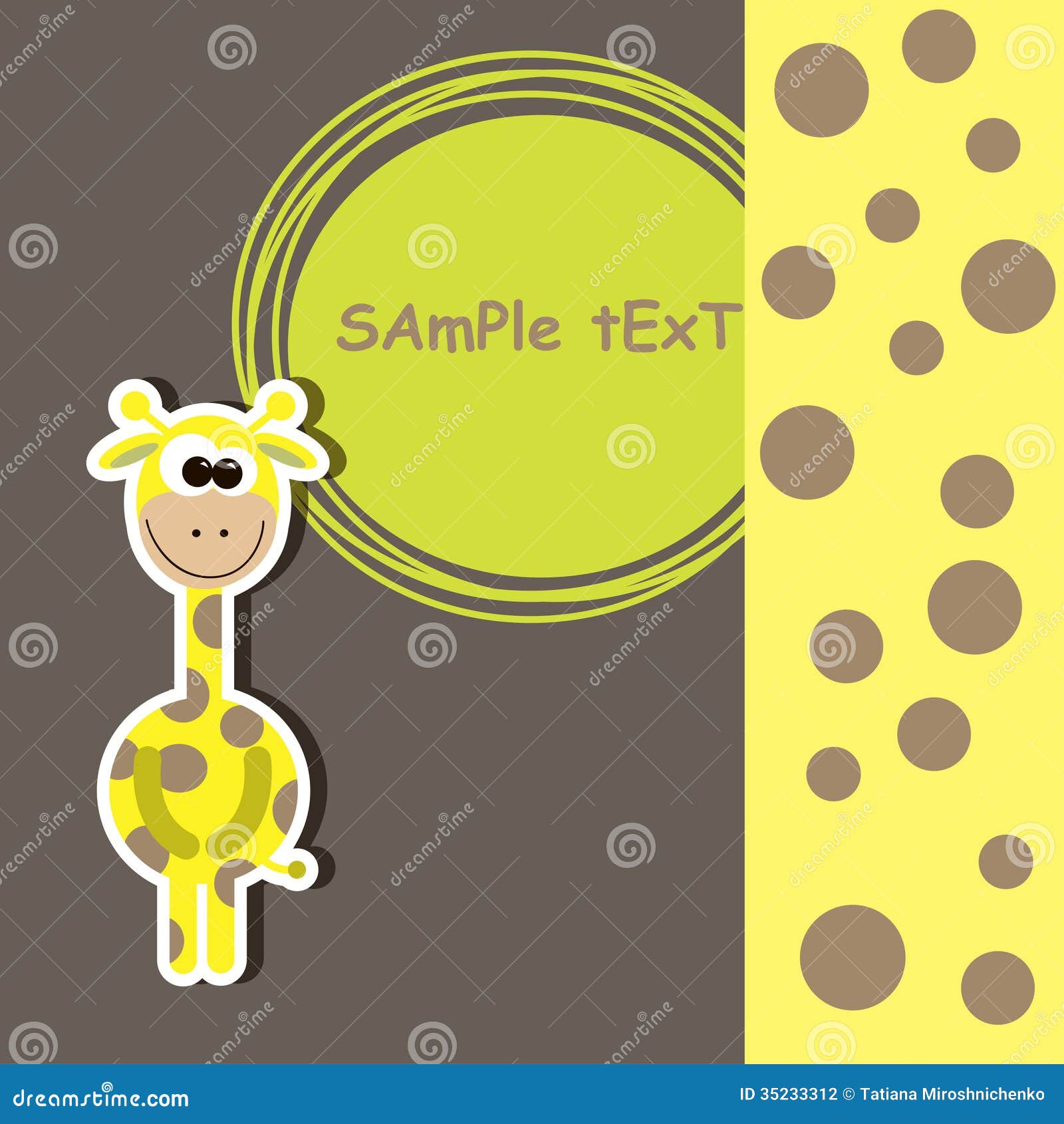 Card with Cute Giraffe. Vector Illustration Stock Vector - Illustration ...