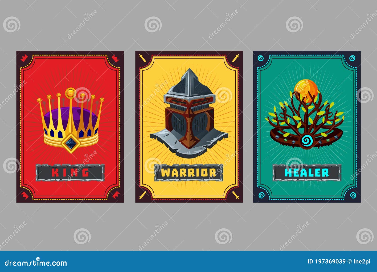 Card Deck. Collection Game Art. Fantasy Ui Kit With Magic Items. User ...