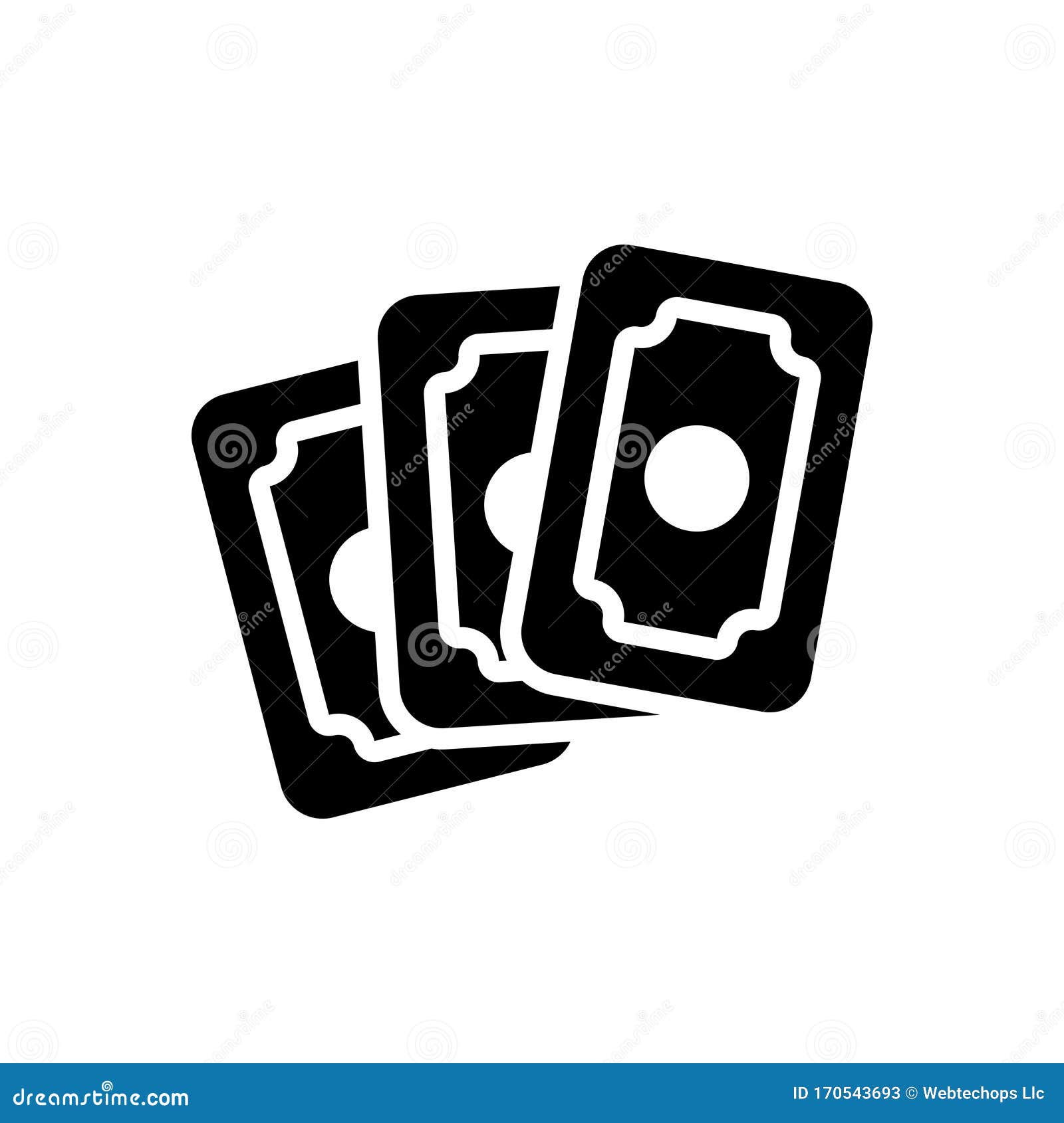Black Solid Icon for Card Deck, Playing and Stack Stock Illustration ...