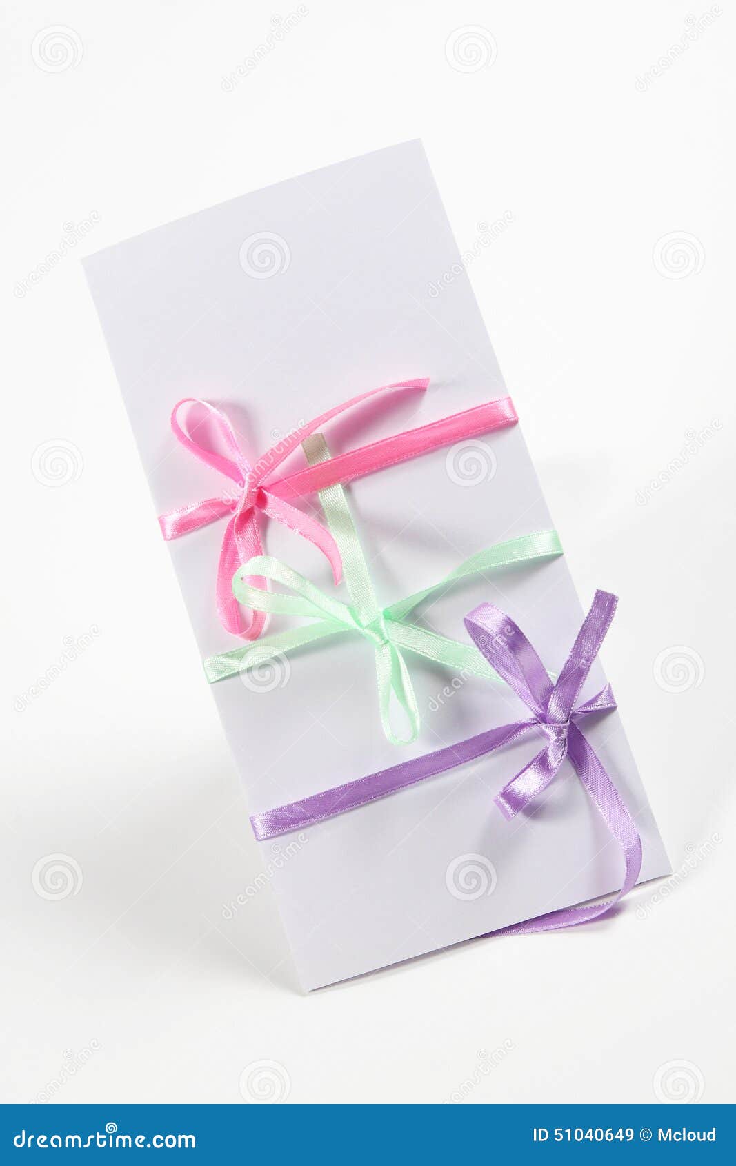 Card Decorated with a Colorful Ribbons and Bow Stock Image - Image of ...