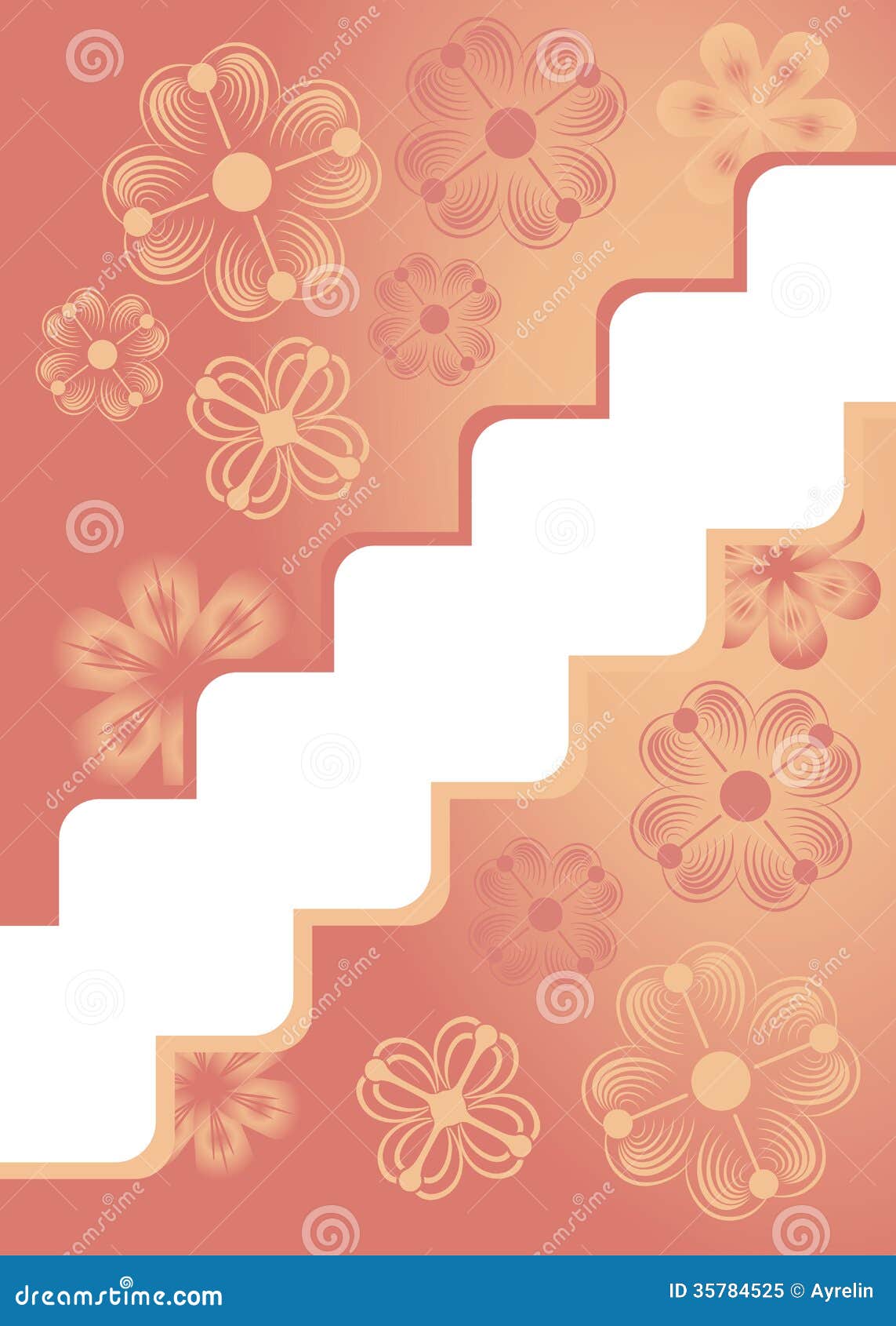 Card with Decorative Flowers Stock Vector - Illustration of pink ...