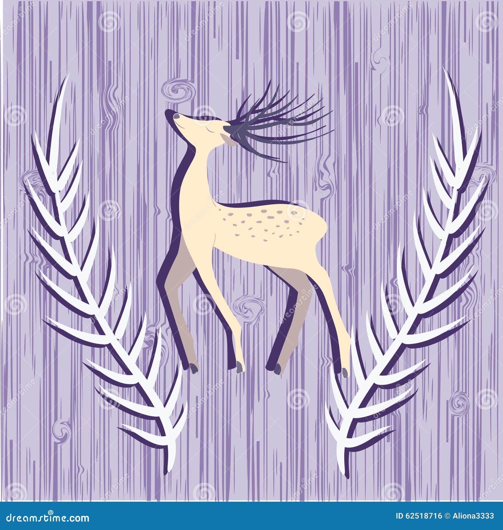Card with Deer on Wood Texture Stock Vector - Illustration of design ...