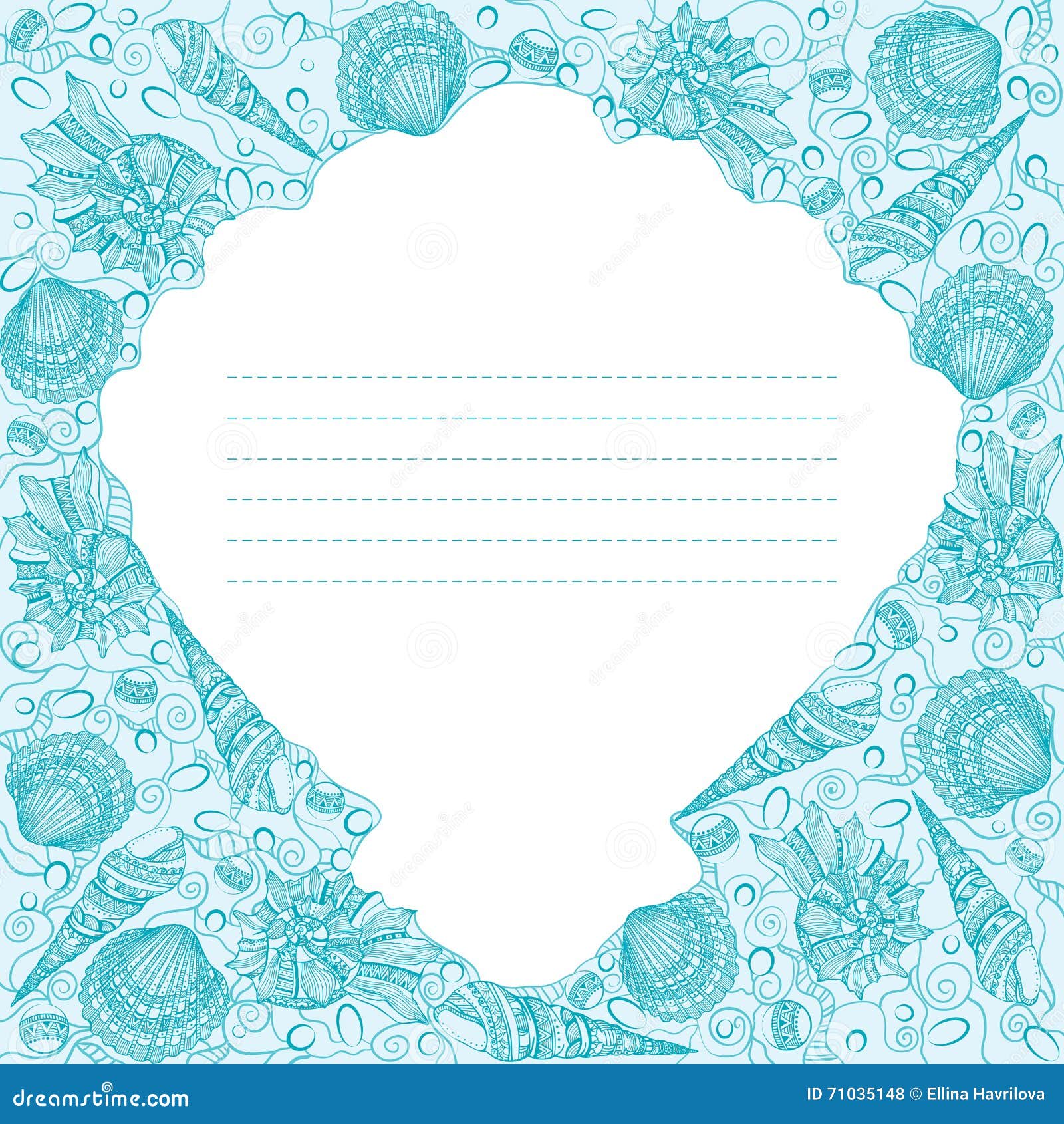 Card Design with Sea Shells Stock Vector - Illustration of shape ...